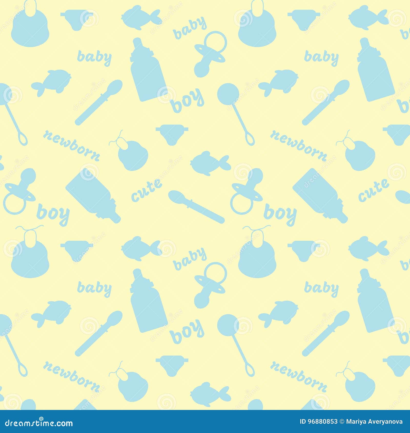 Seamless pattern baby boy stock vector. Illustration of paper - 96880853