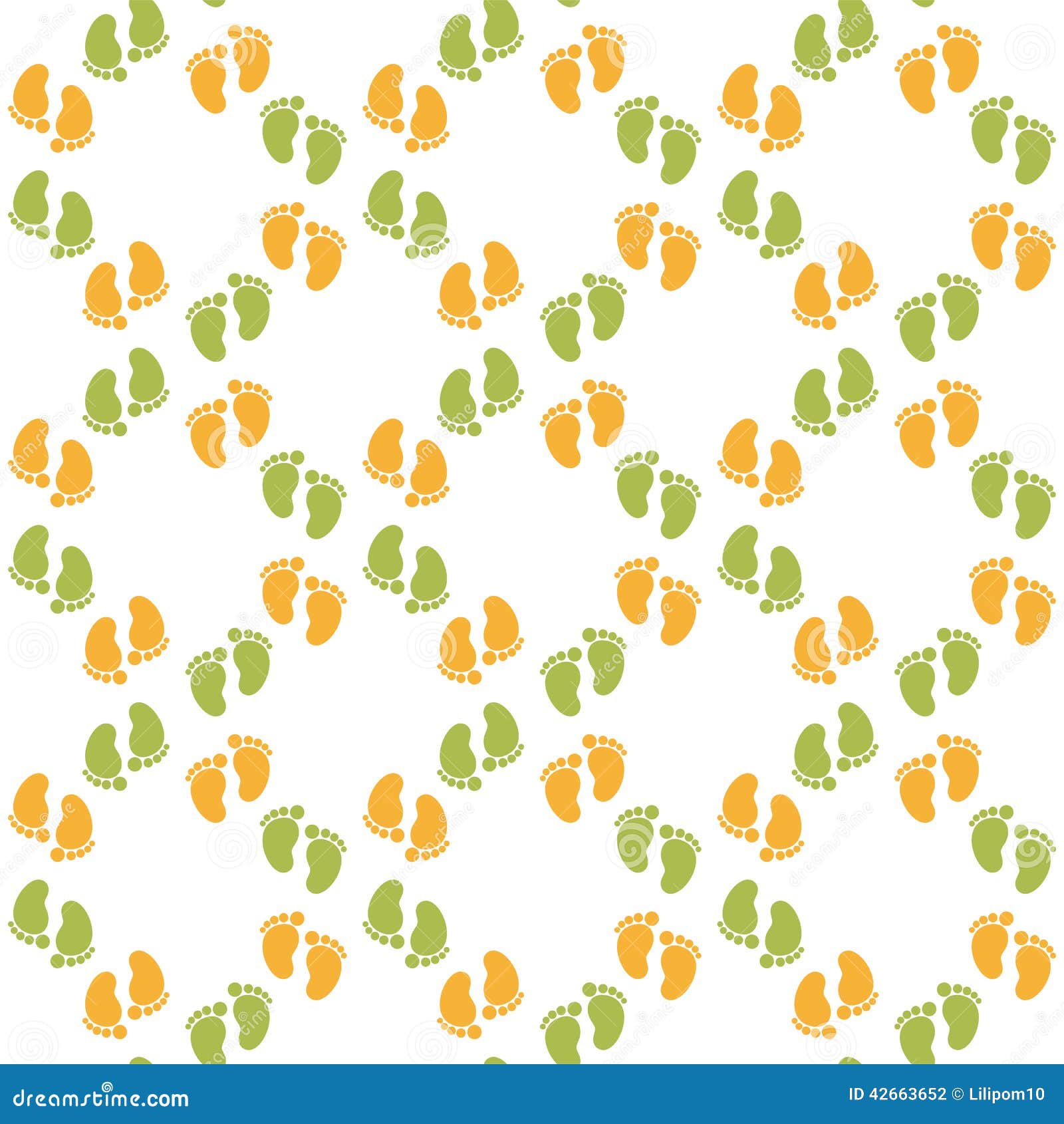 Seamless Pattern with Baby Footprint Stock Vector - Illustration of ...
