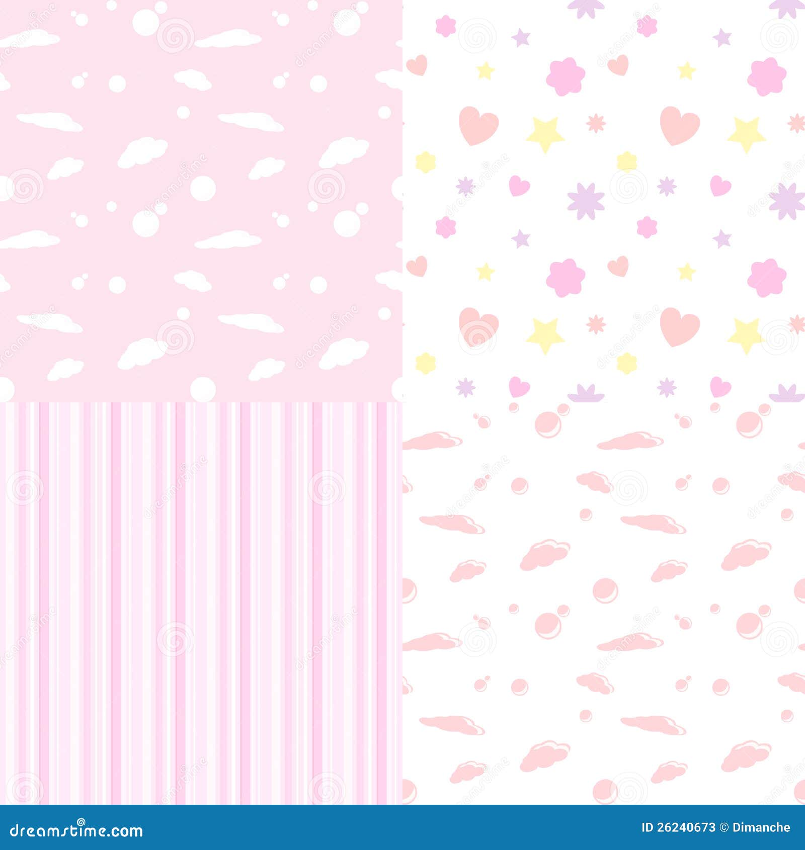 Seamless Pattern for Baby Girls Stock Vector - Illustration of children ...