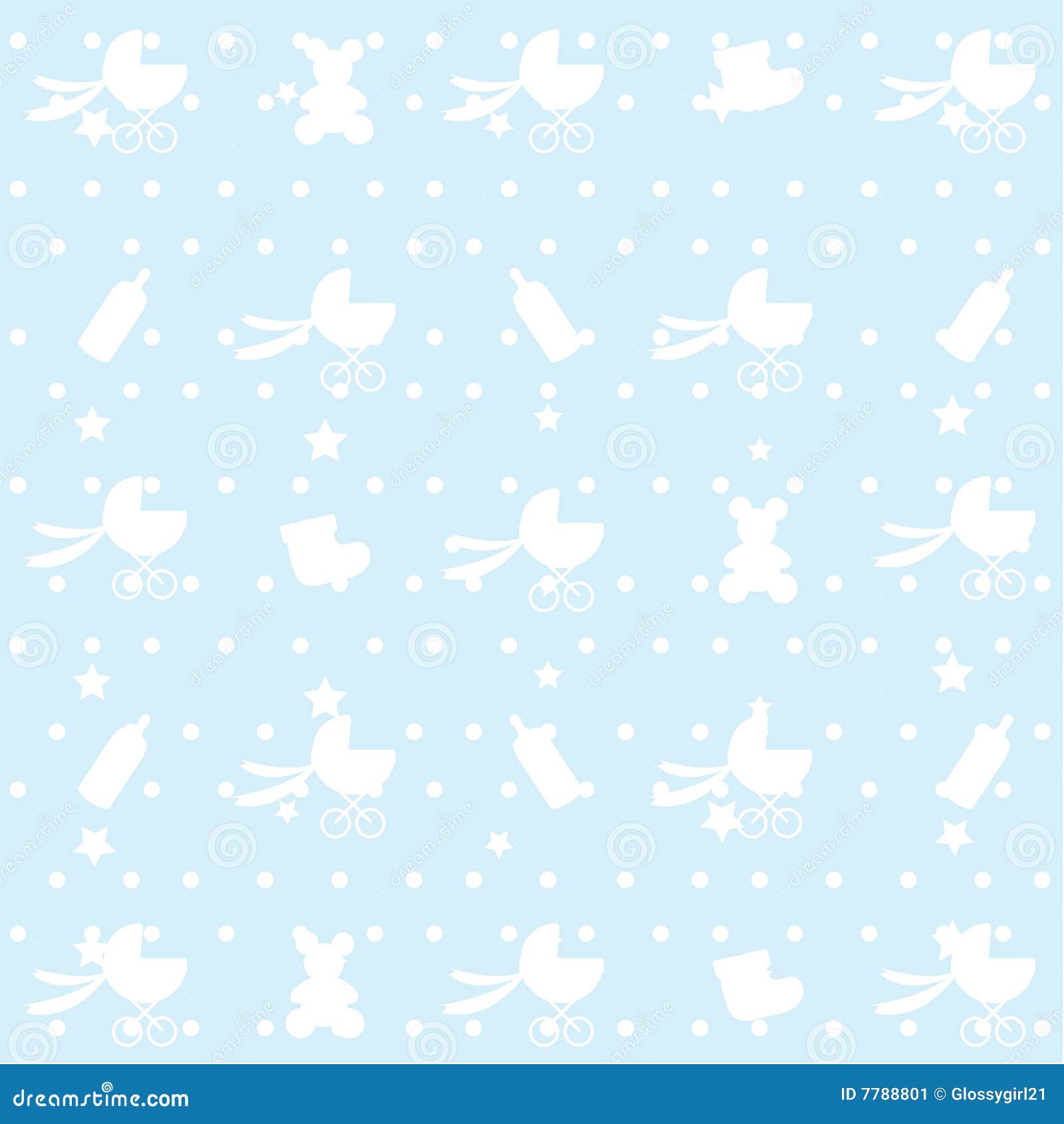 Seamless Pattern of Baby Items. Stock Vector - Illustration of bear ...