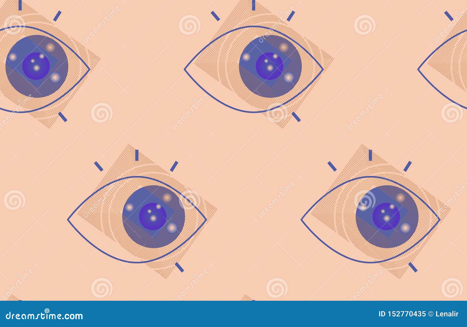 Seamless Pattern Background with Abstract Eyes Stock Vector ...