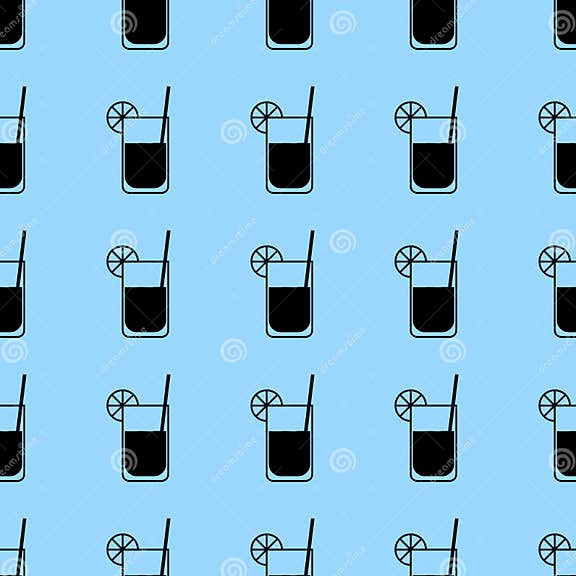 Seamless Pattern Background with Alcohol Cocktail Drinks Stock ...