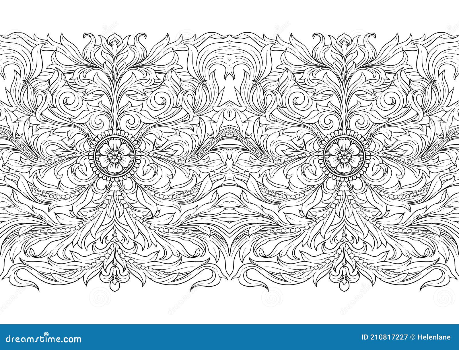 Seamless Pattern, Background in Baroque, Rococo, Victorian, Renaissance ...