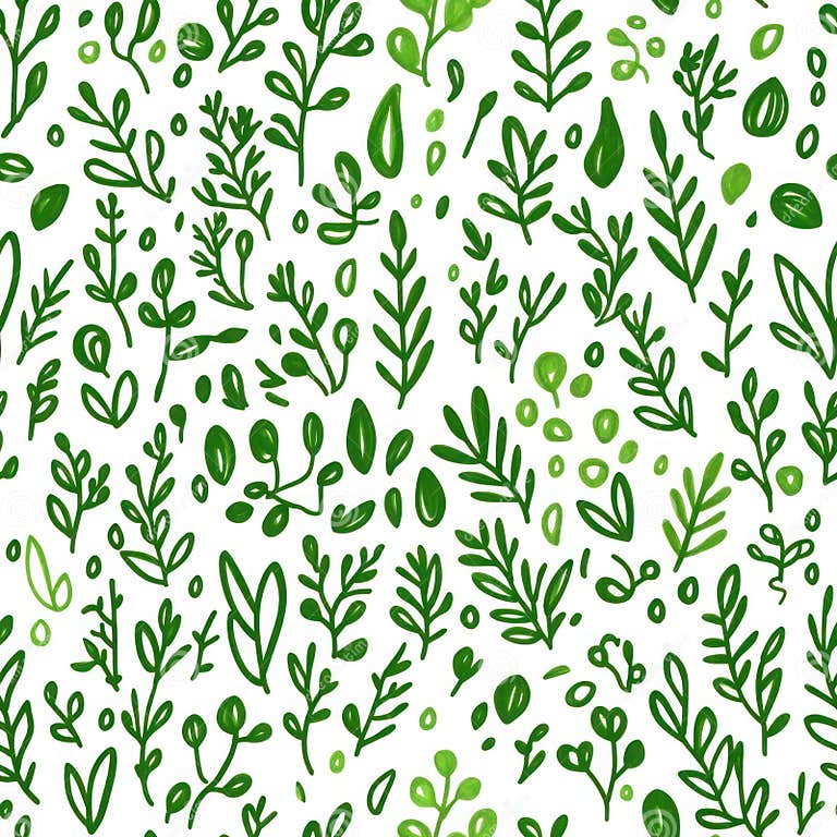 Seamless Pattern on the Background of Bp Green Leaves Stock ...
