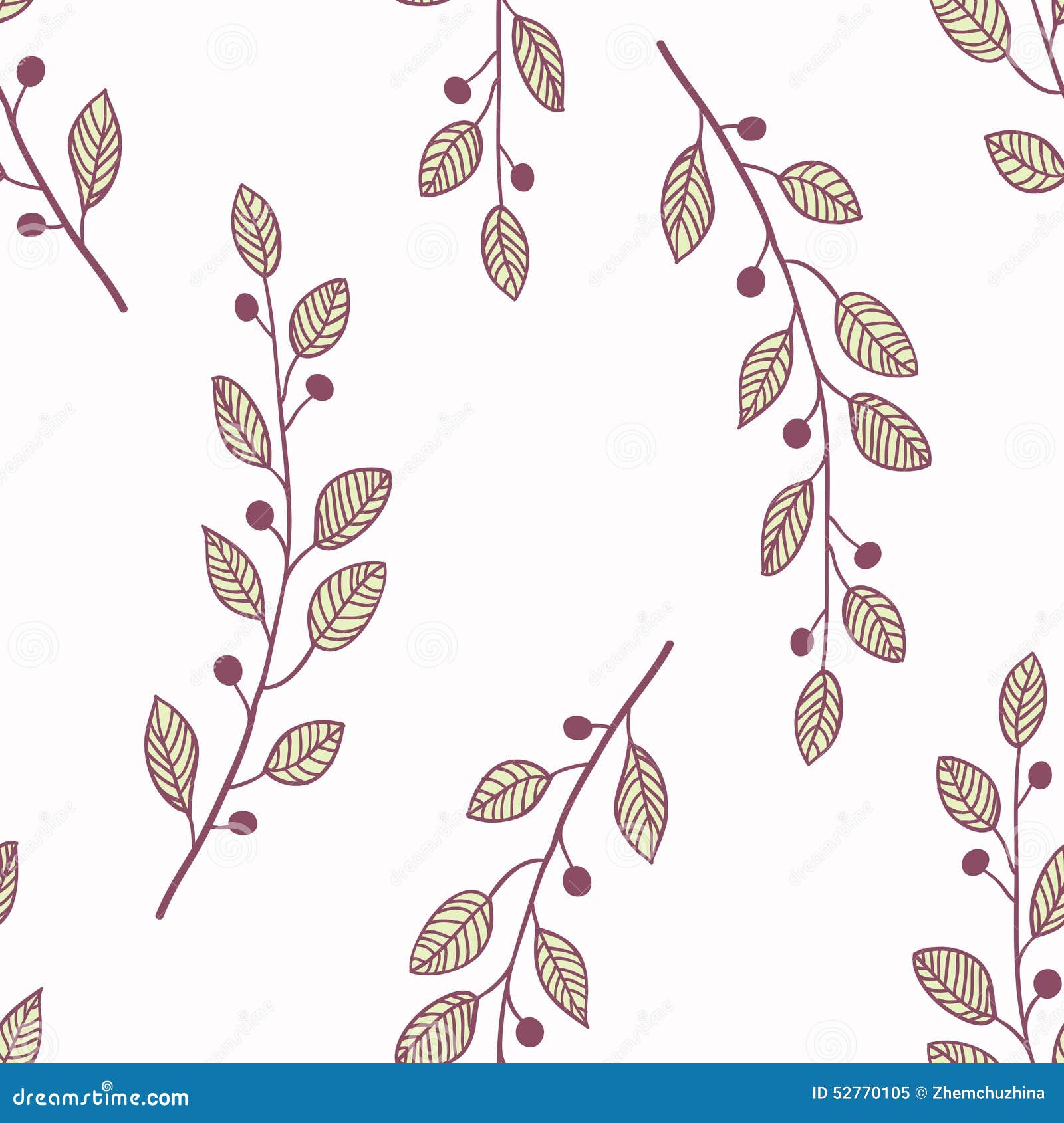 Seamless Pattern Background with Branch Stock Vector - Illustration of ...