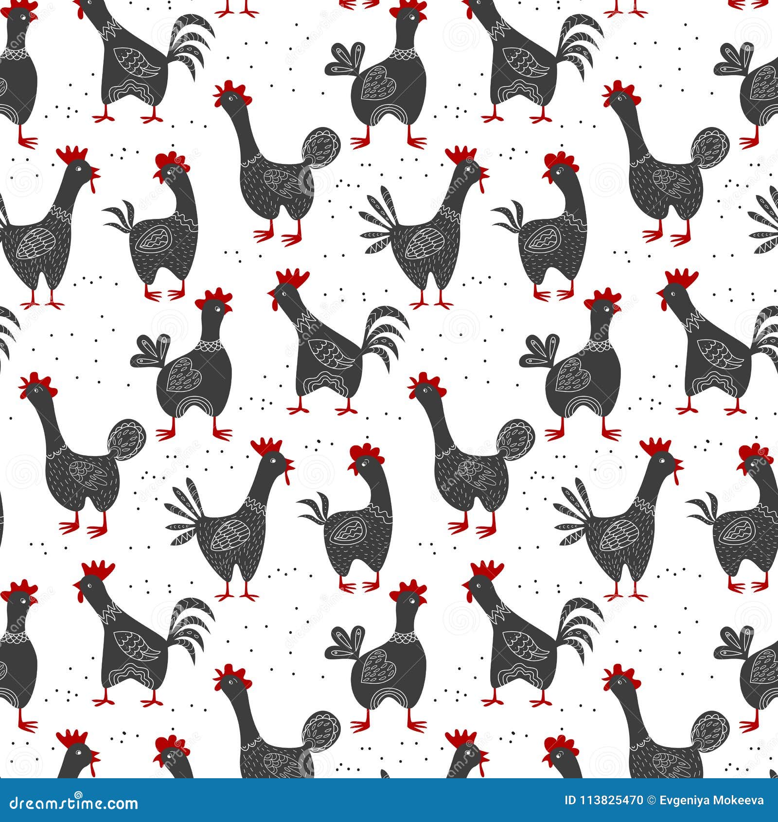 Seamless Pattern Background with Cartoon Roosters. Stock Vector ... Seamless Pattern Background with Cartoon Roosters. Stock Vector ...