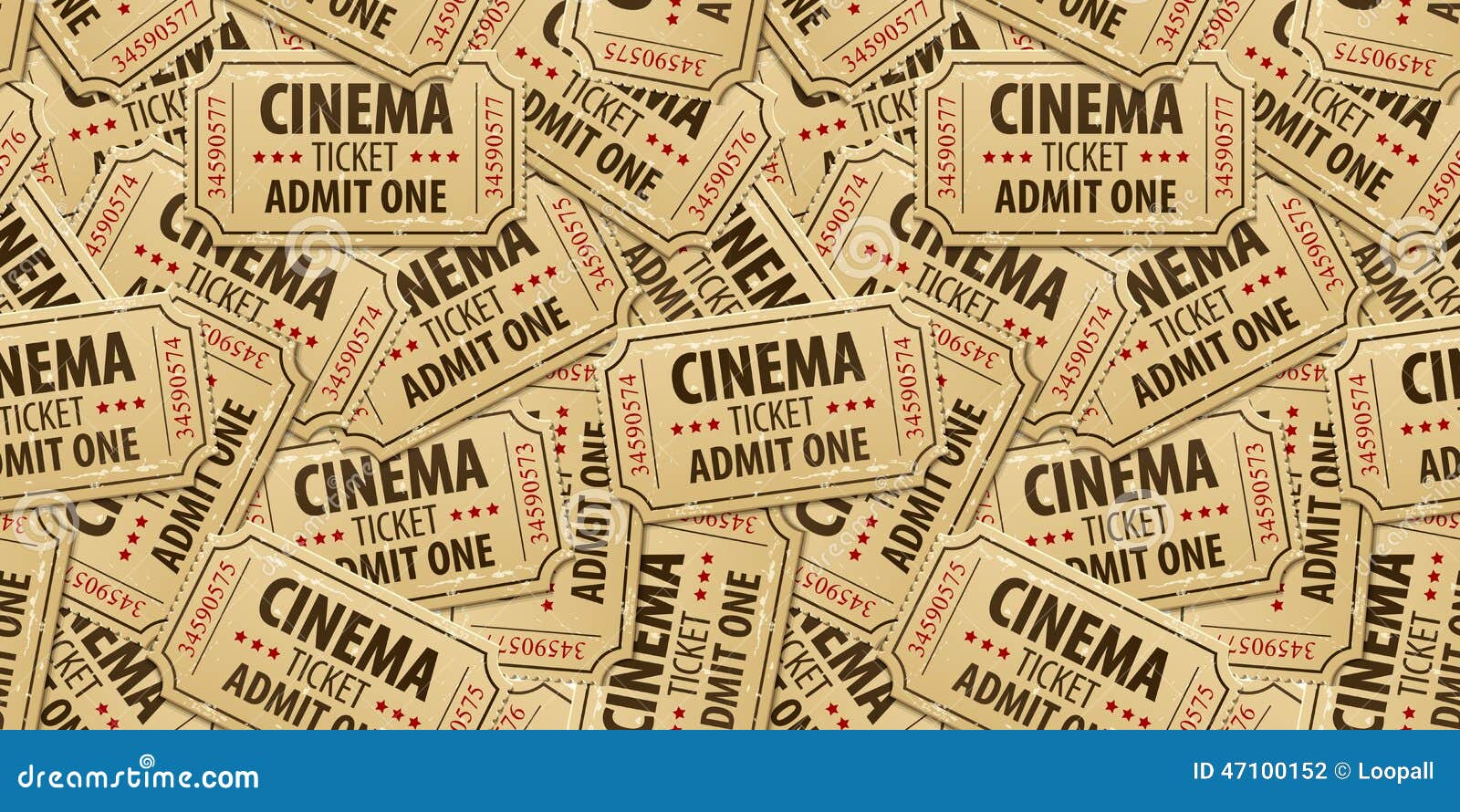 Seamless Pattern Background of Cinema Tickets Stock Illustration ...