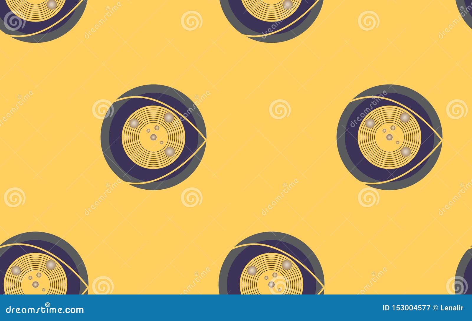Seamless Pattern Background with Circle Abstract on the Yellow Stock ...