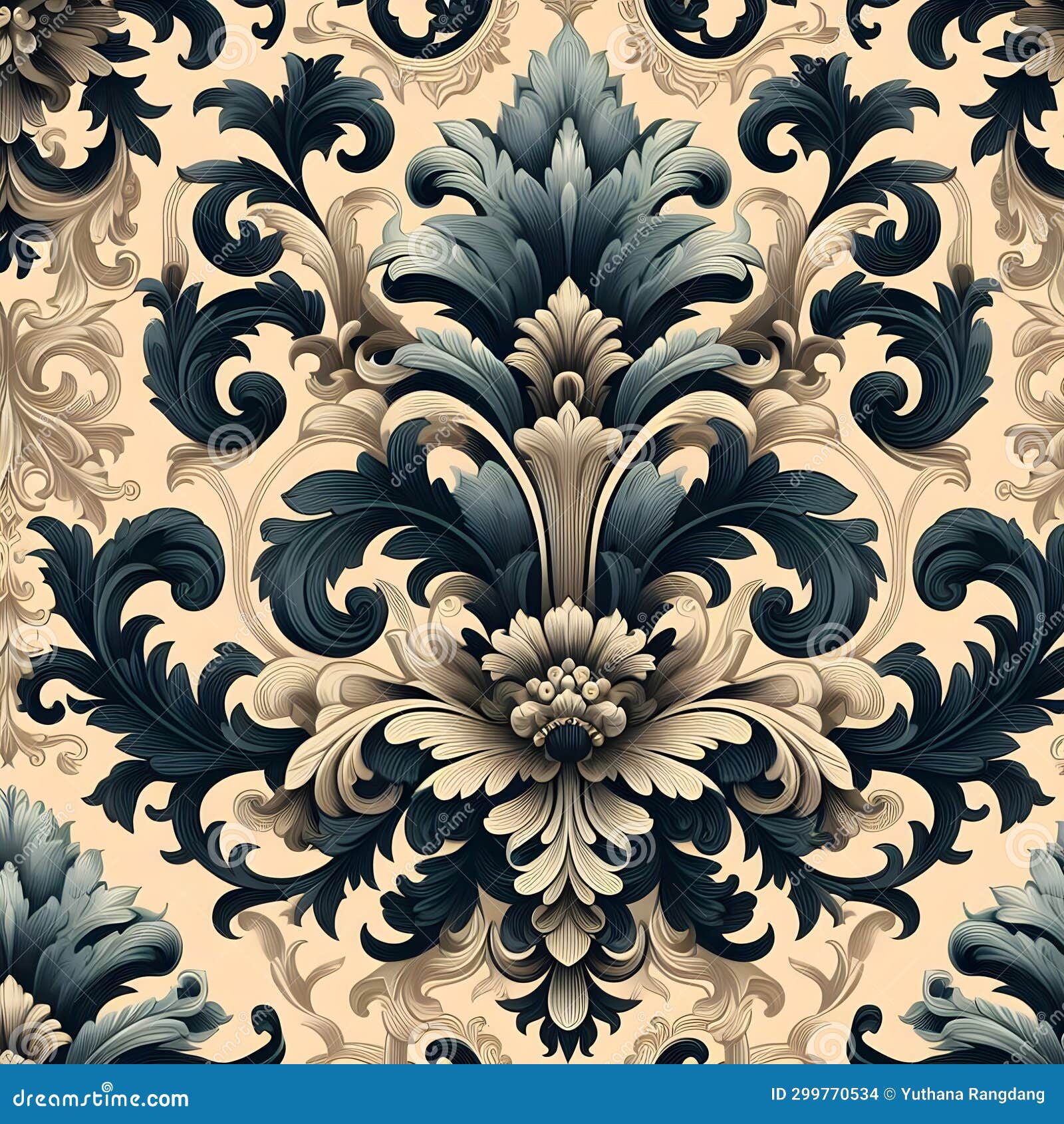 Seamless Pattern Background. Classical Luxury Old Fashioned Stock Photo ...