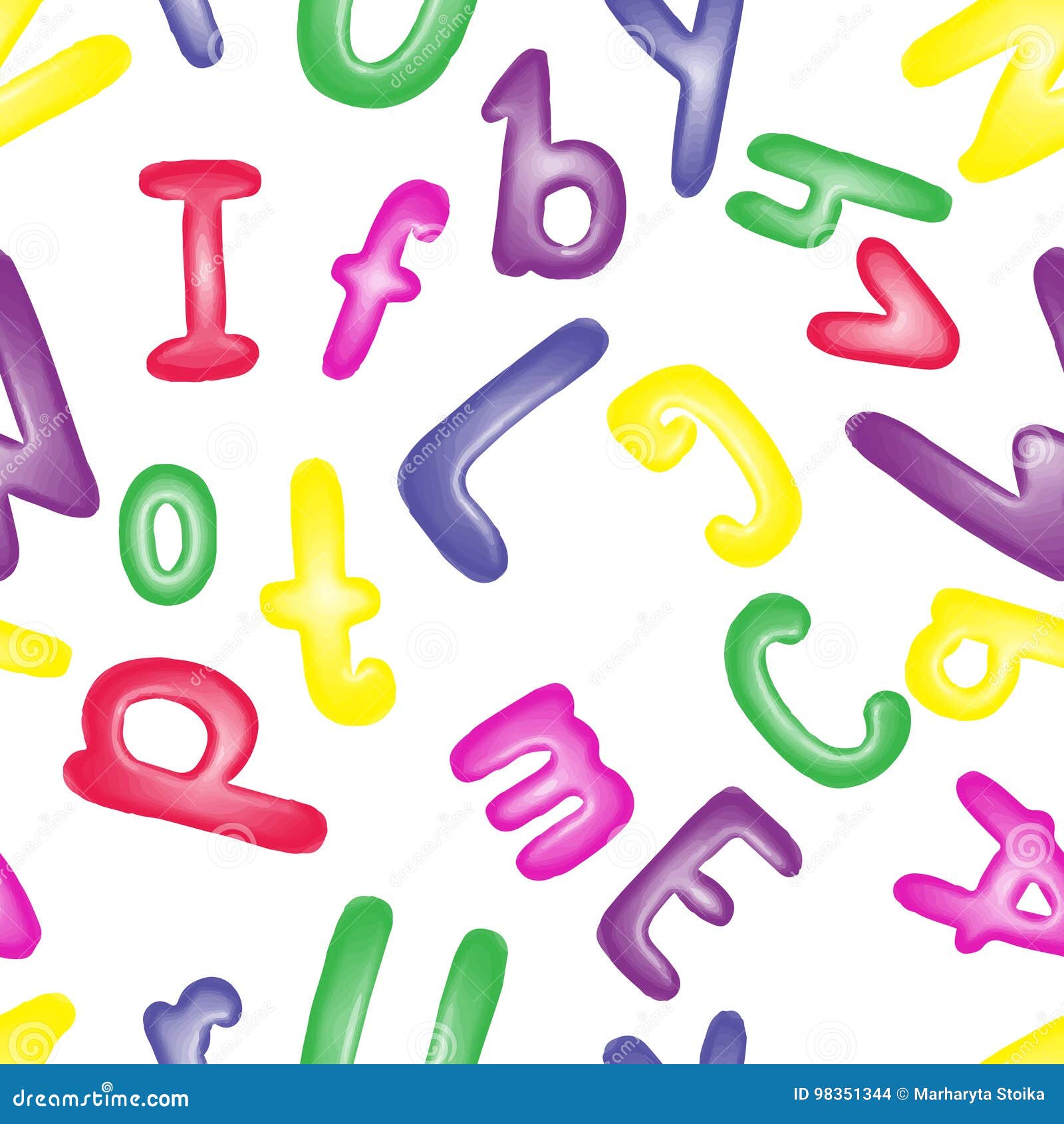 Seamless Pattern Background with Colored Letters. Stock Vector ...