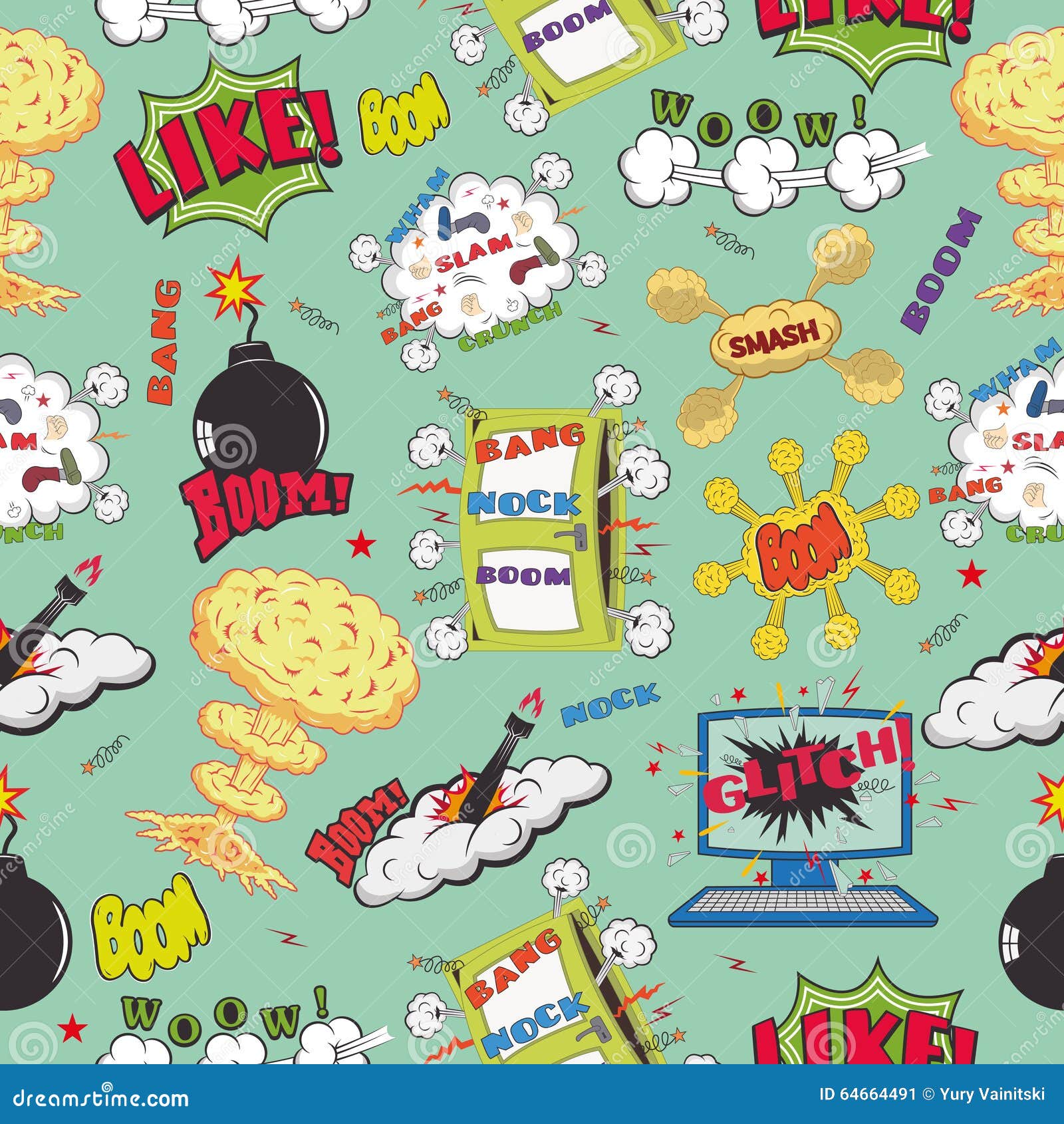 Seamless Pattern Background with Comic Book Speech Stock Vector ...