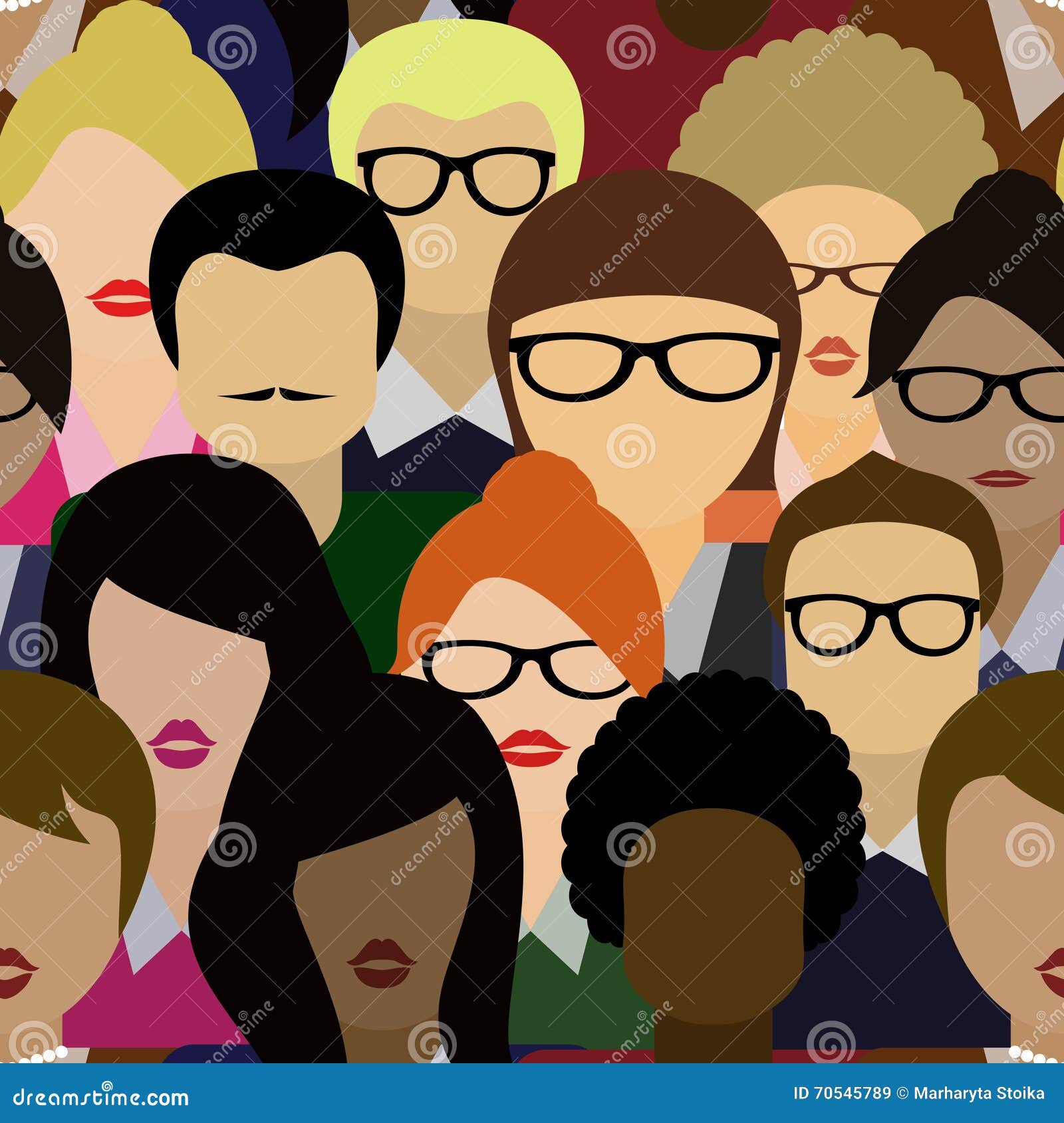 Seamless Pattern Background Crowd. Many People Vector. Stock Vector ...