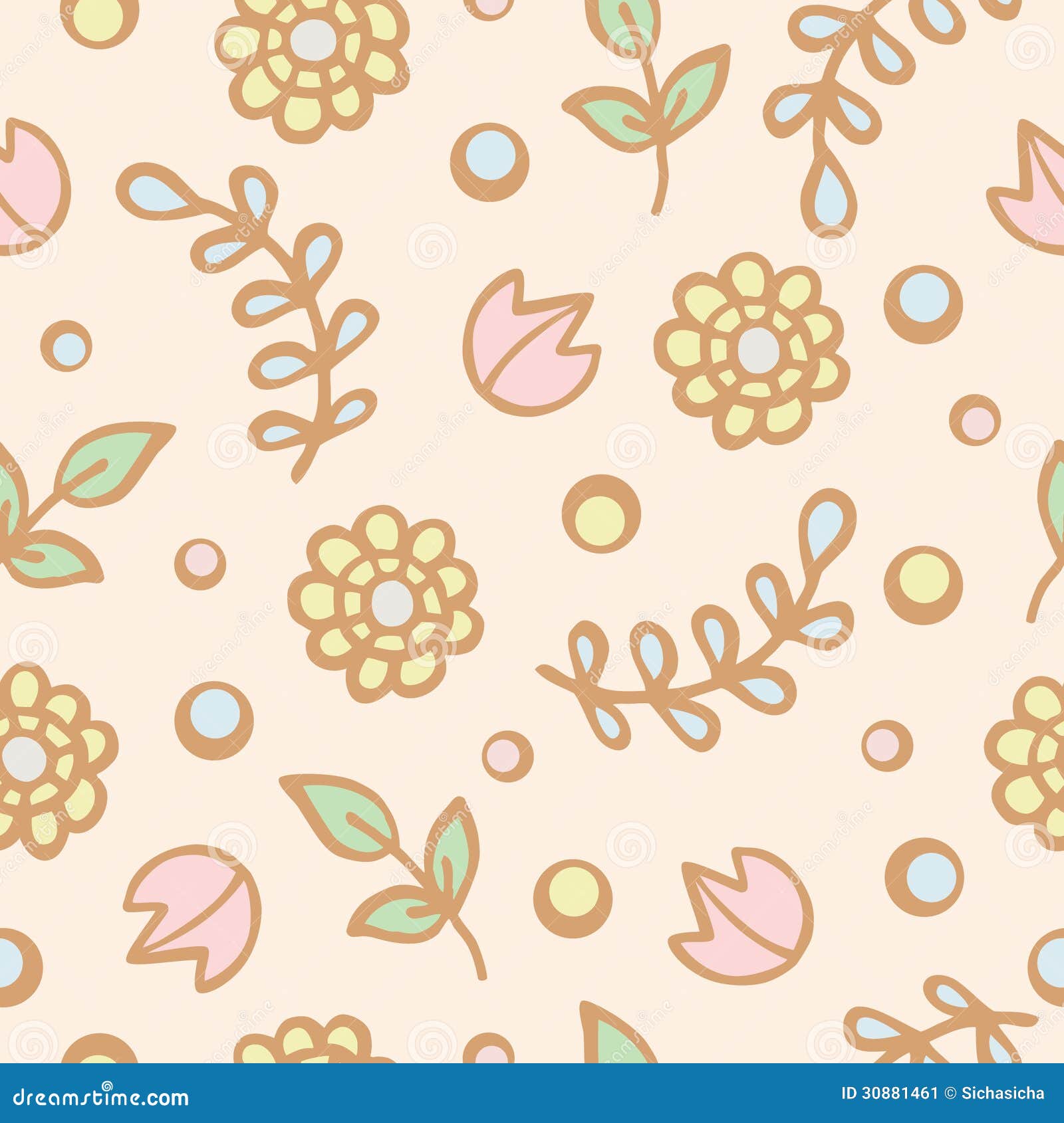 Seamless Pattern Background of Cute Flowers Stock Vector - Illustration ... Seamless Pattern Background of Cute Flowers Stock Vector - Illustration ...