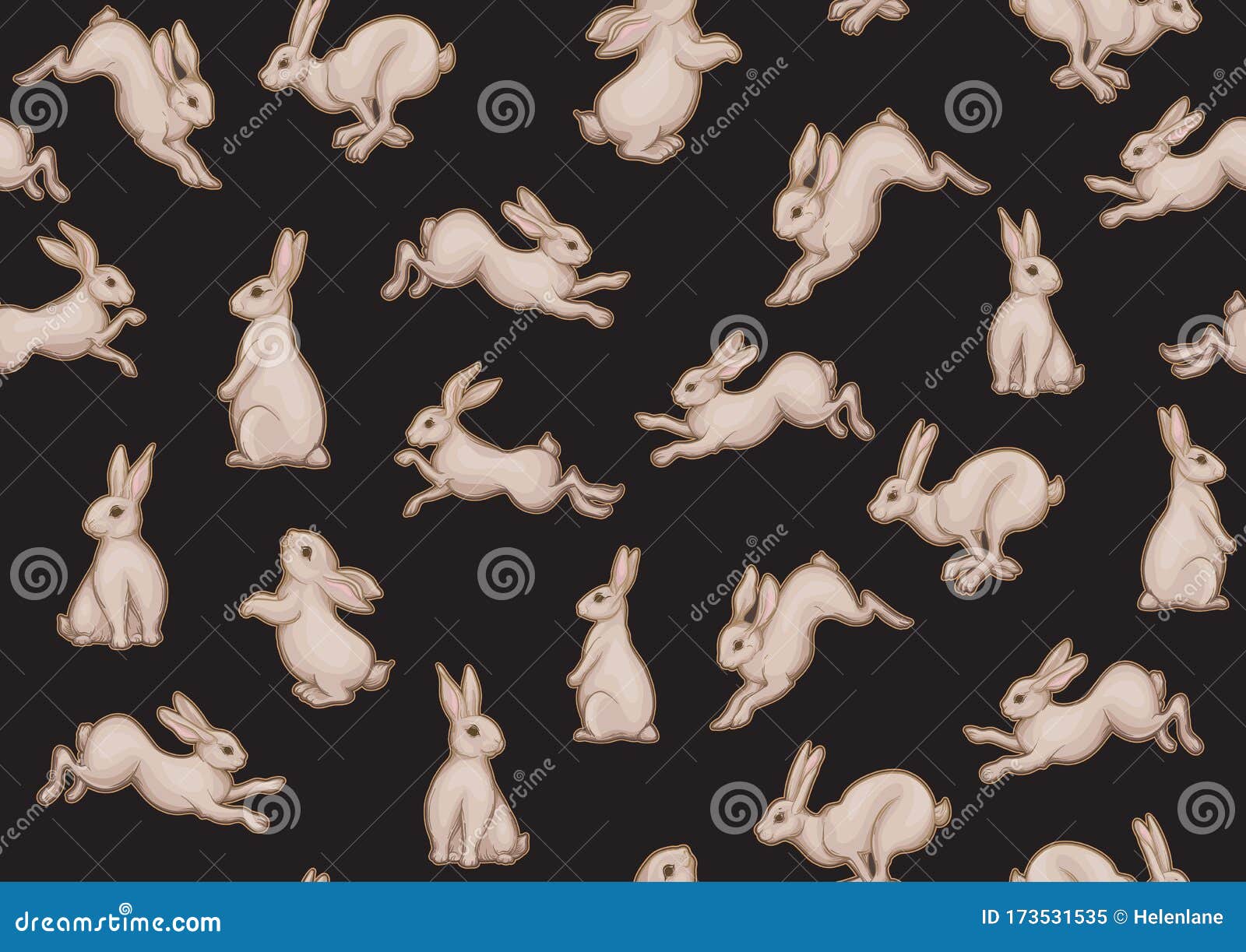 Seamless Pattern, Background with Cute Rabbits, Hares. Stock Vector ...