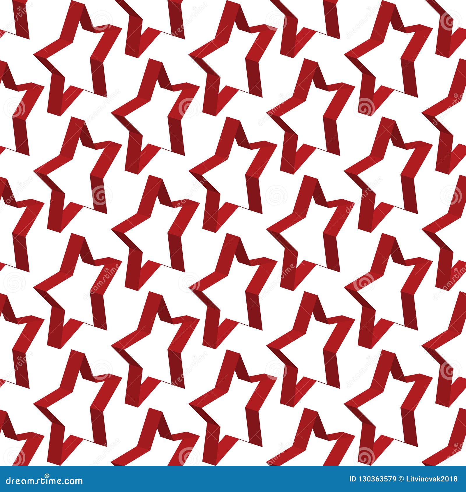 Seamless Pattern Background with 3d Stars, EPS10 Stock Illustration ...