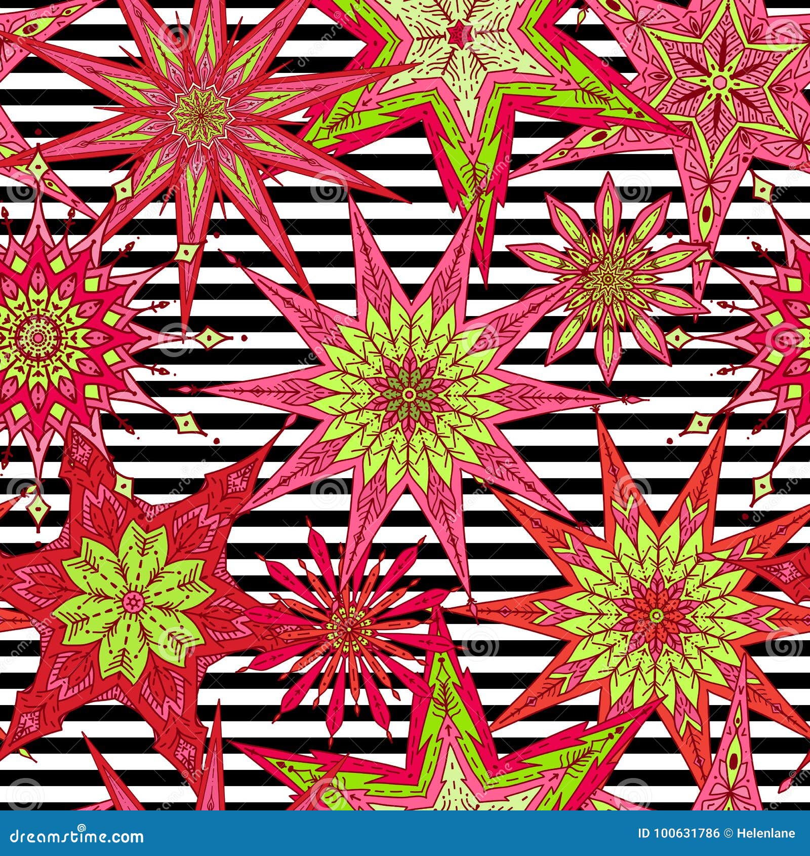 Seamless Pattern, Background with Decorative Stars. Stock Vector ...