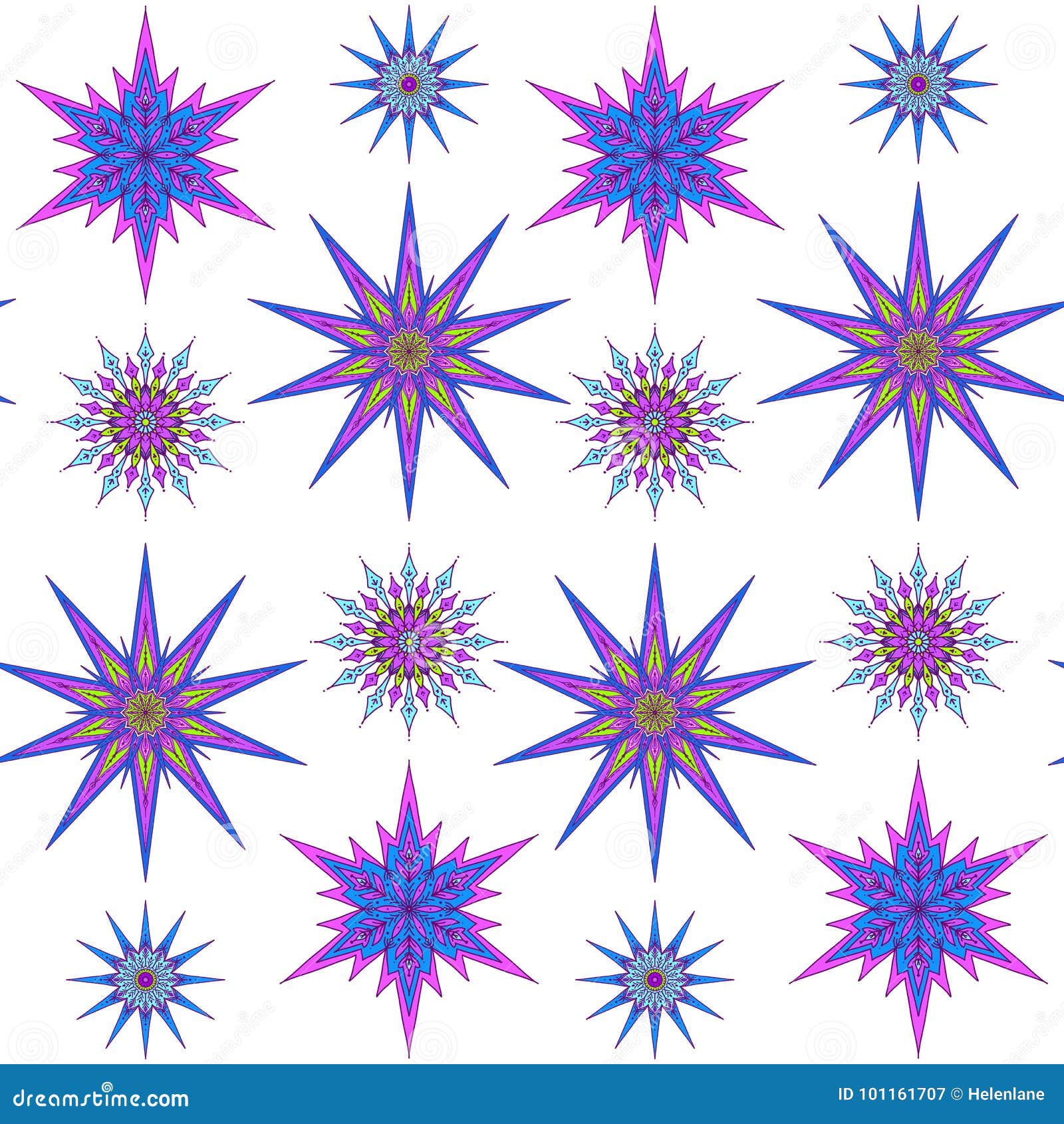 Seamless Pattern, Background with Decorative Stars. Stock Vector ...