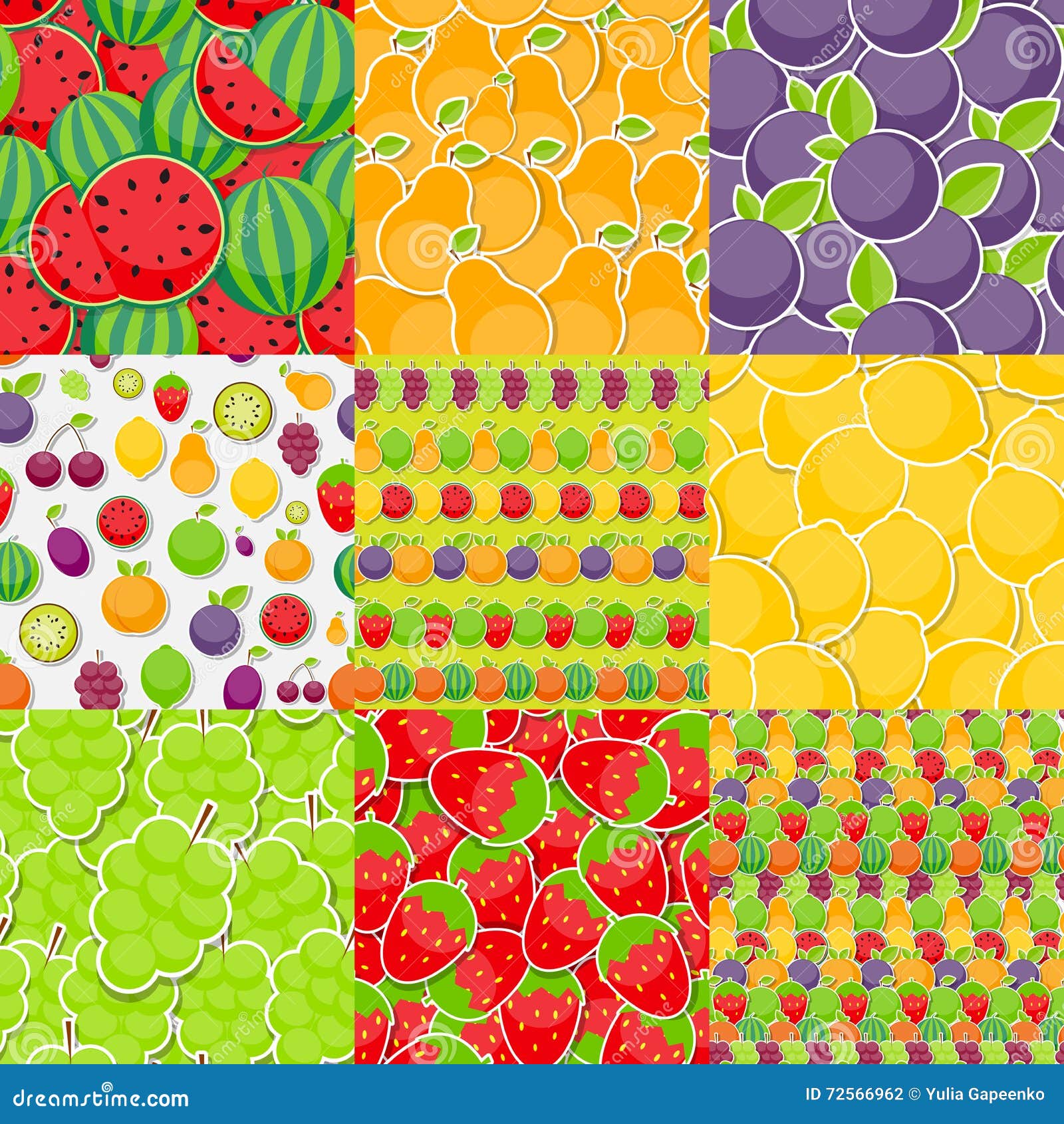 Seamless Pattern Background from Different Fruits Stock Vector ...