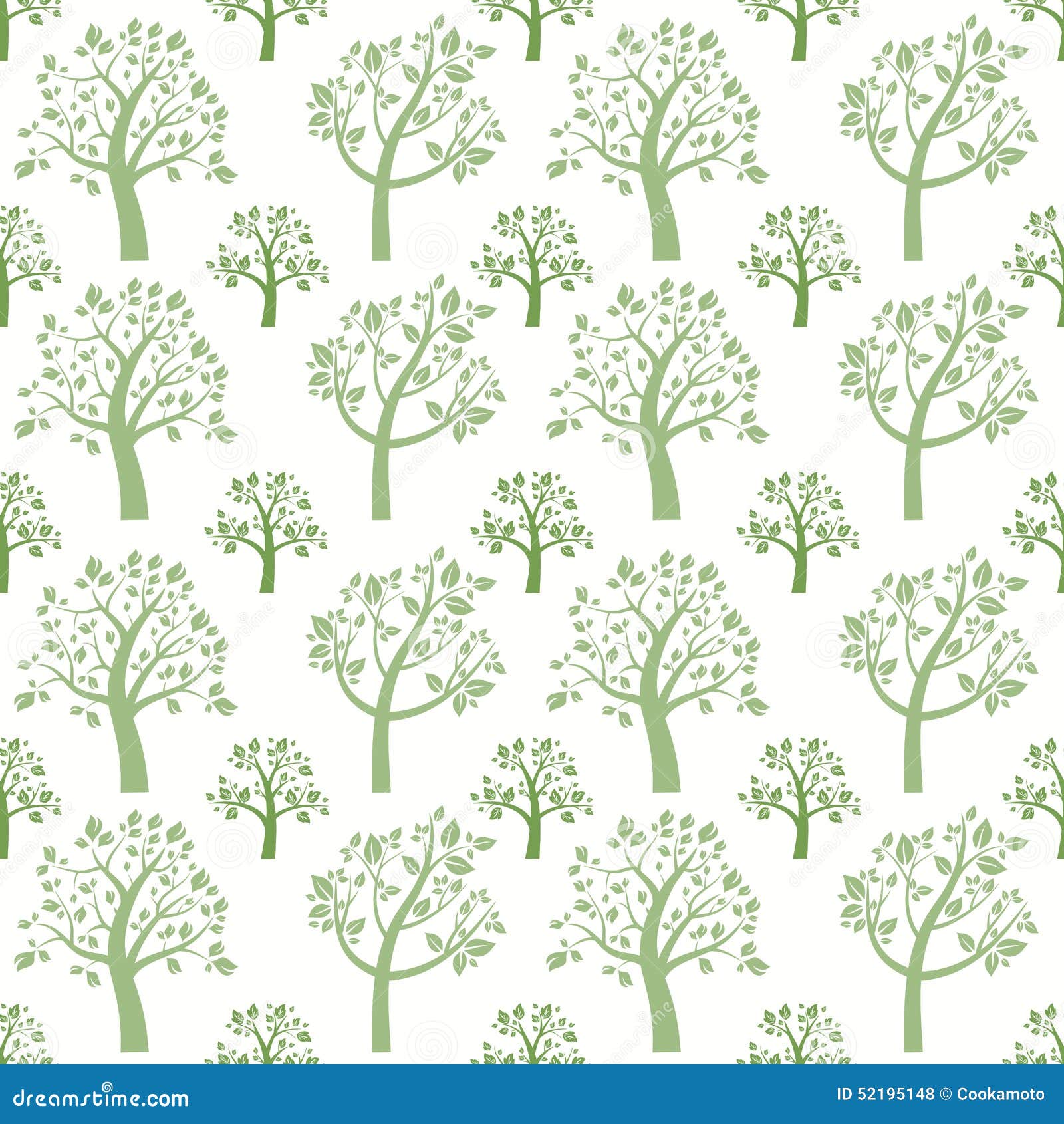 Seamless Pattern Background. Green Tree Silhouette Stock Vector ...