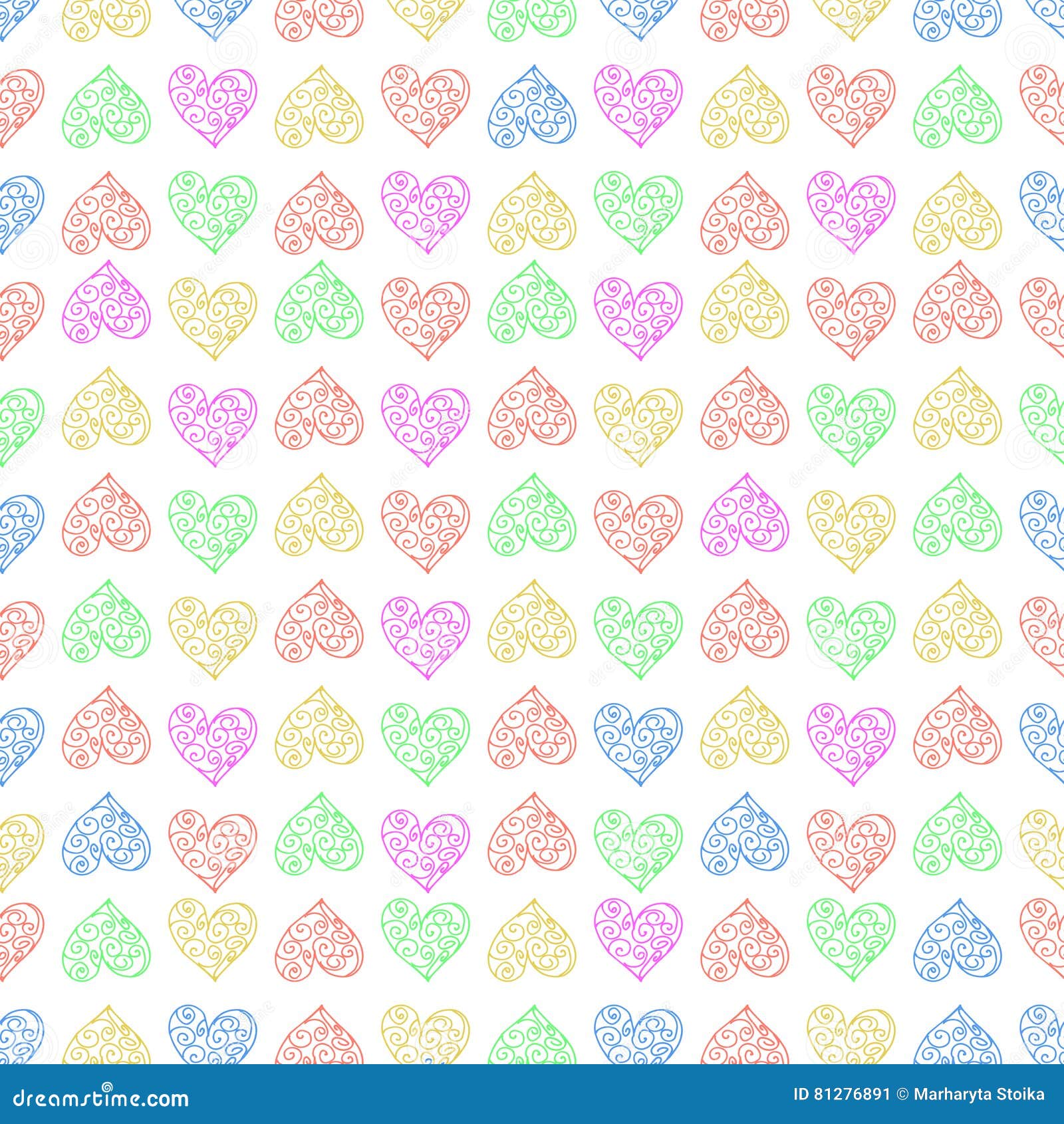 Seamless Pattern Background Heart. Repeating. Multi-colored ...