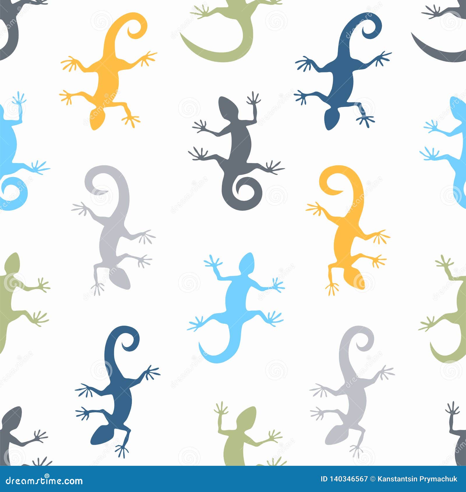 Seamless Pattern Background with Lizards. Vector Illustration. Stock ...