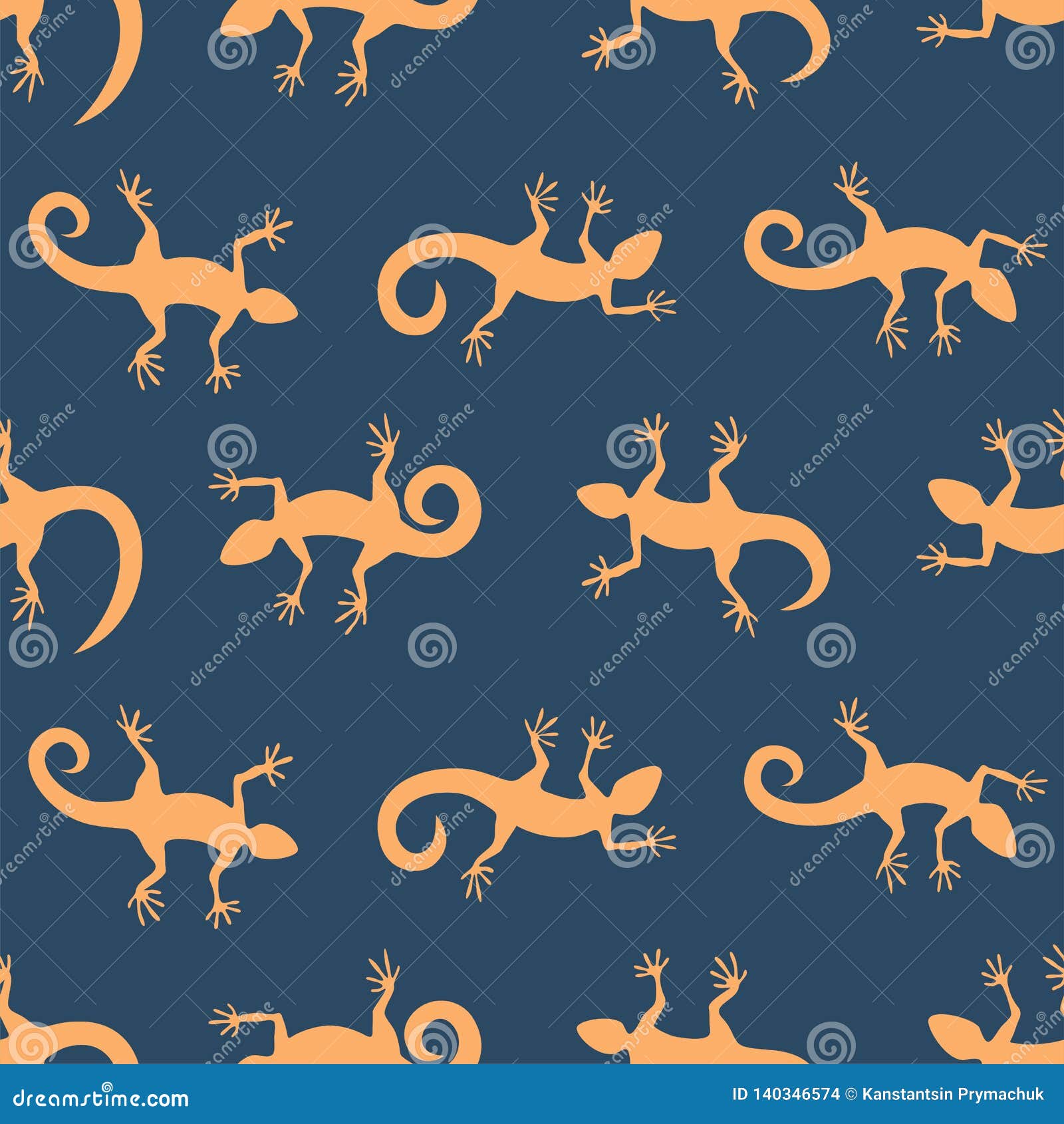 Seamless Pattern Background with Lizards. Vector Illustration. Stock ...