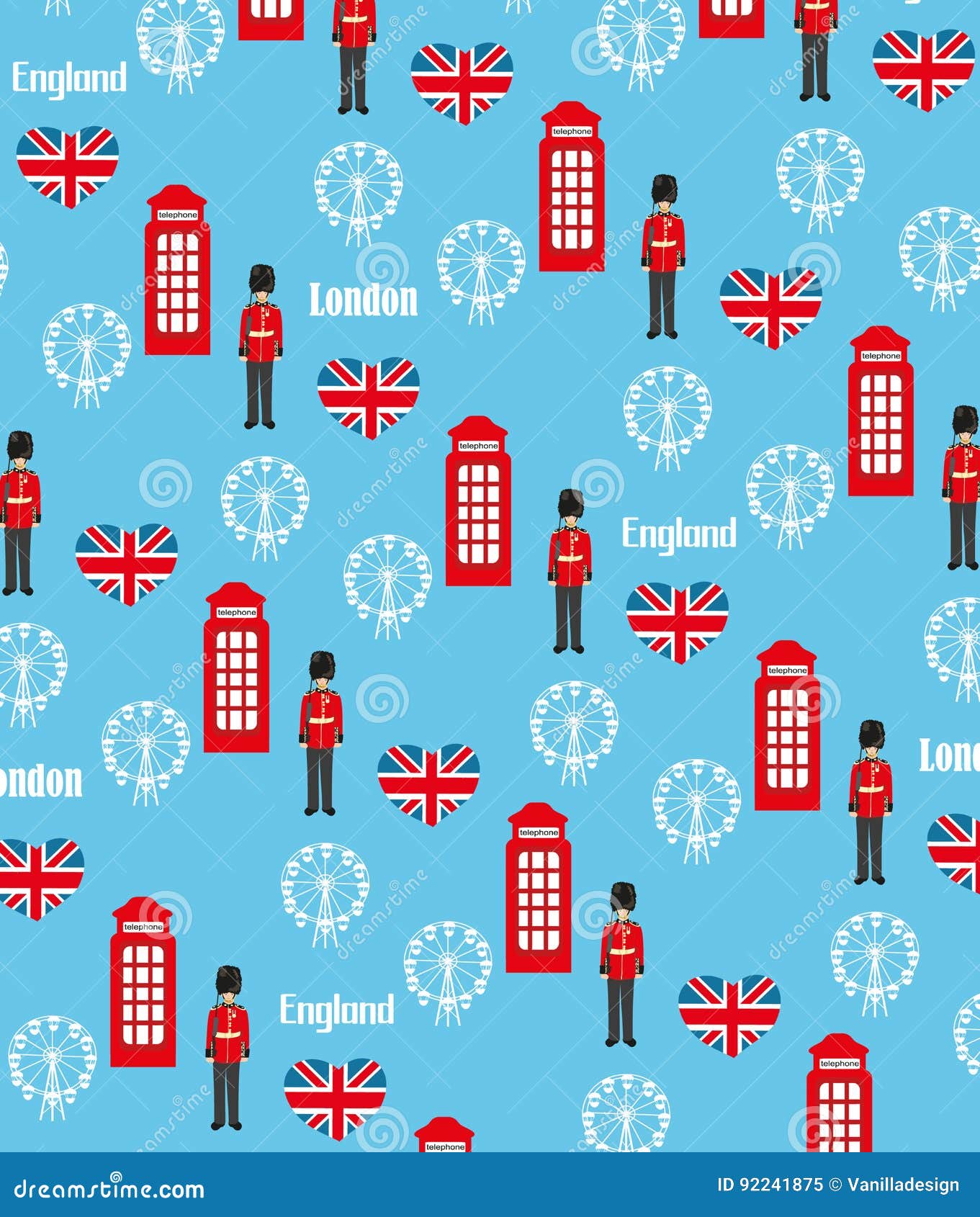 Seamless Pattern Background with London Symbols Stock Vector ...