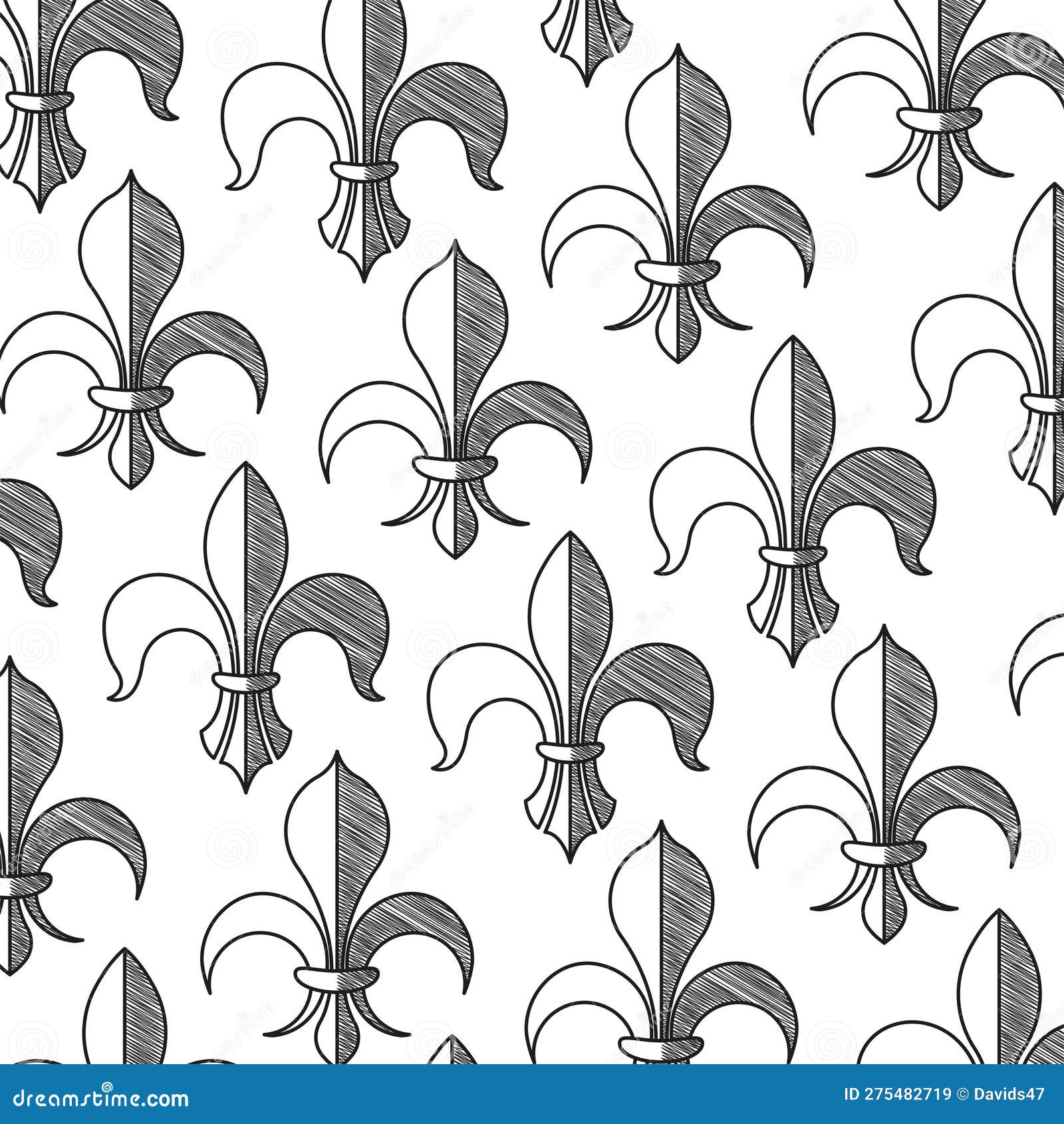 Seamless Pattern Background with Lys Flower Symbols Vector Stock Vector ...