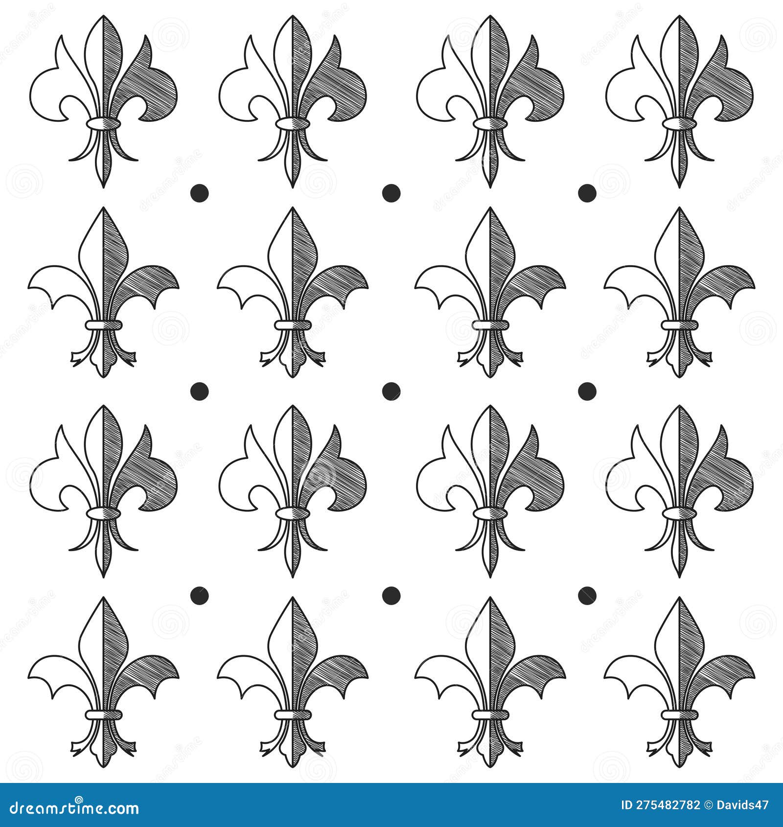 Seamless Pattern Background with Lys Flower Symbols Vector Stock Vector ...