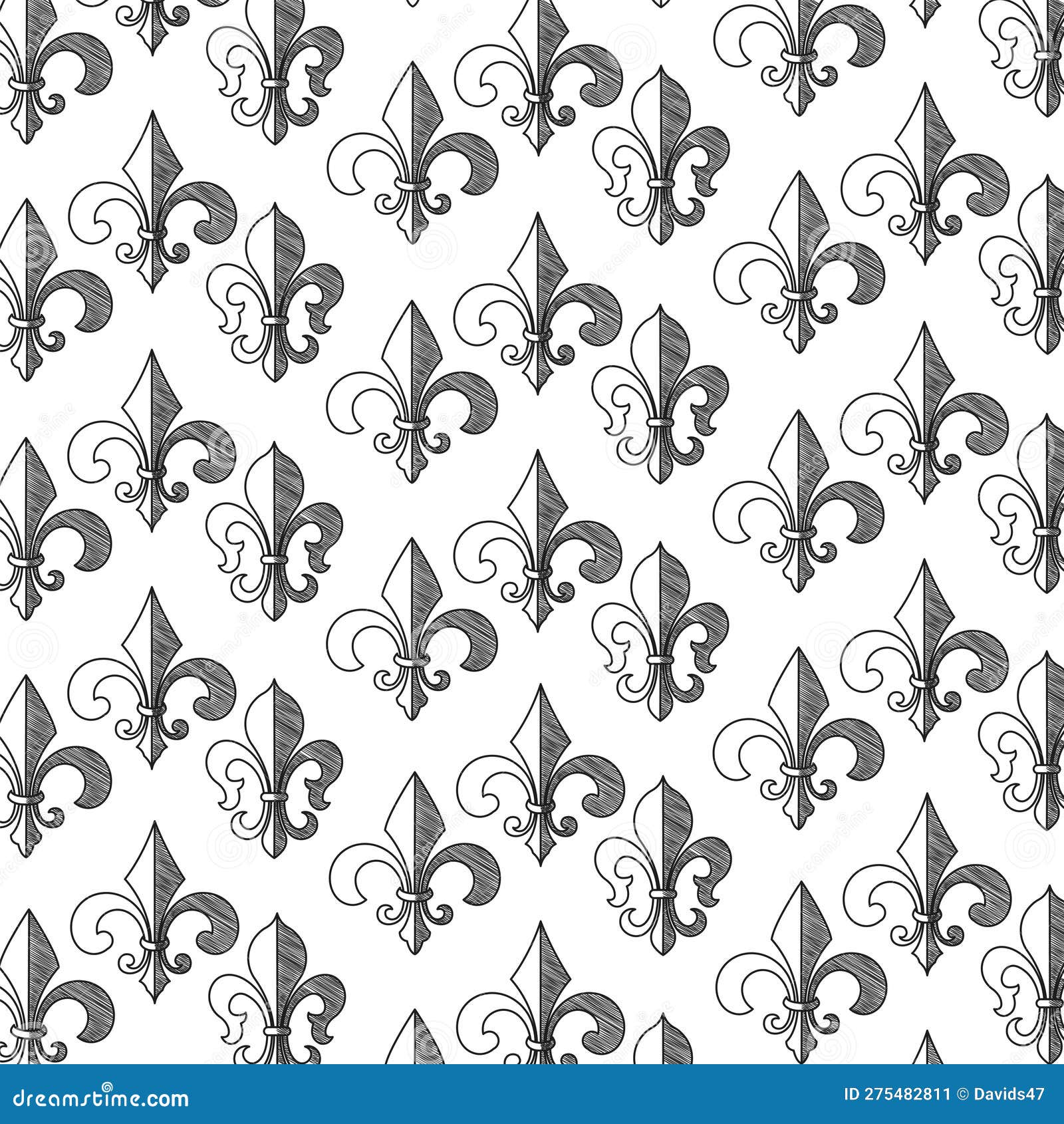 Seamless Pattern Background with Lys Flower Symbols Vector Stock Vector ...