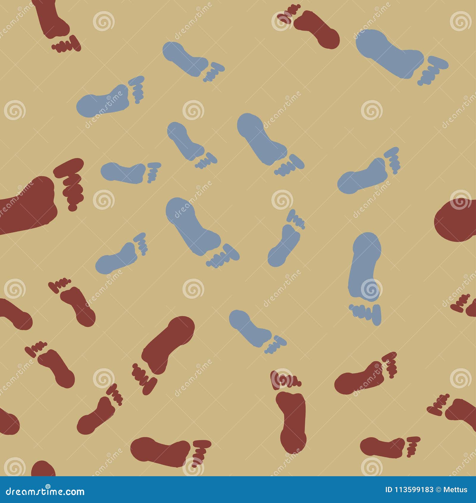 Seamless Pattern Background Made Of Human Footprints Stock Illustration ...