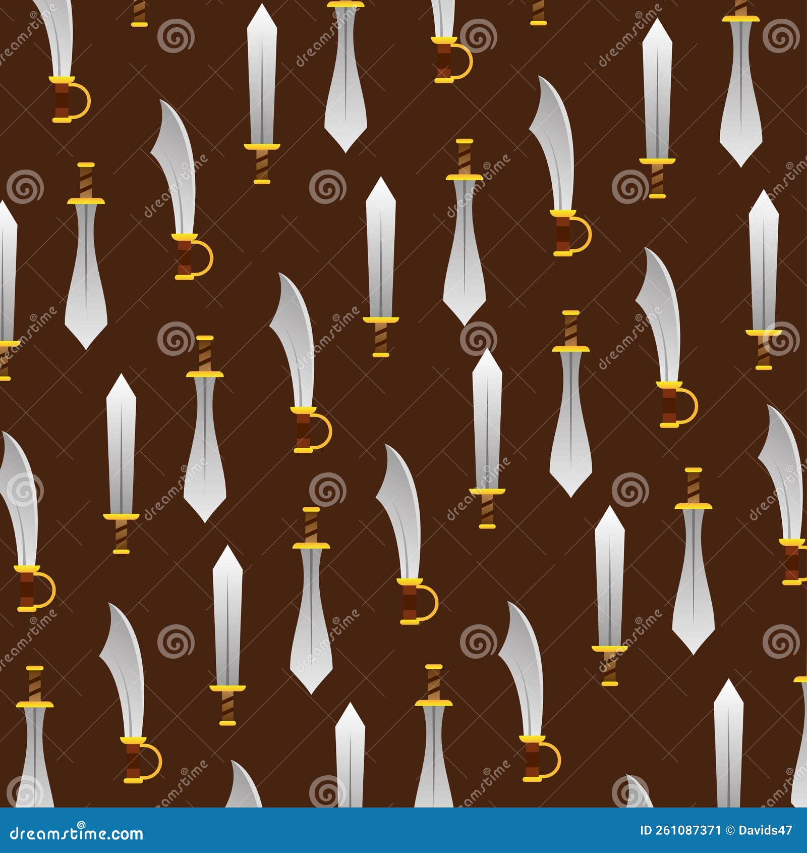 Seamless Pattern Background with Medieval Weapons Icon Vector Stock ...