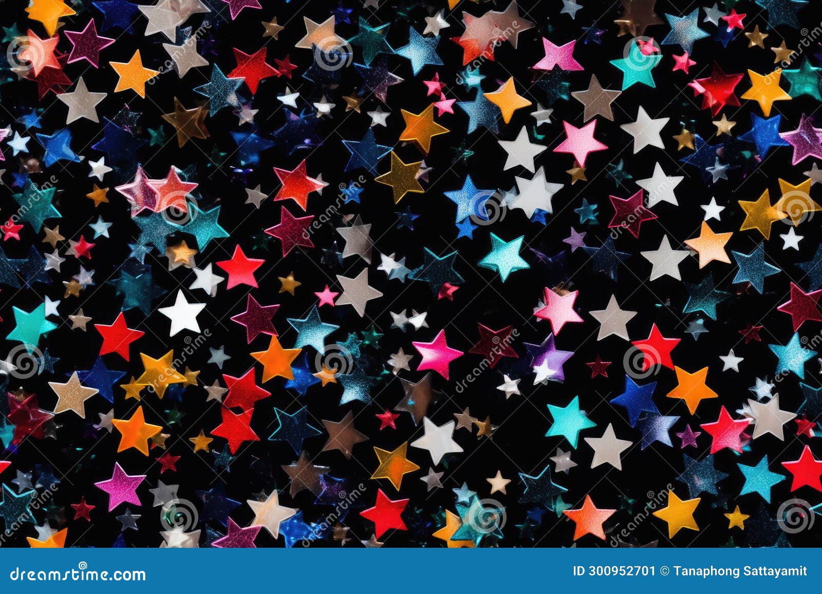 Seamless Pattern Background with Multicolored Stars Stock Illustration ...