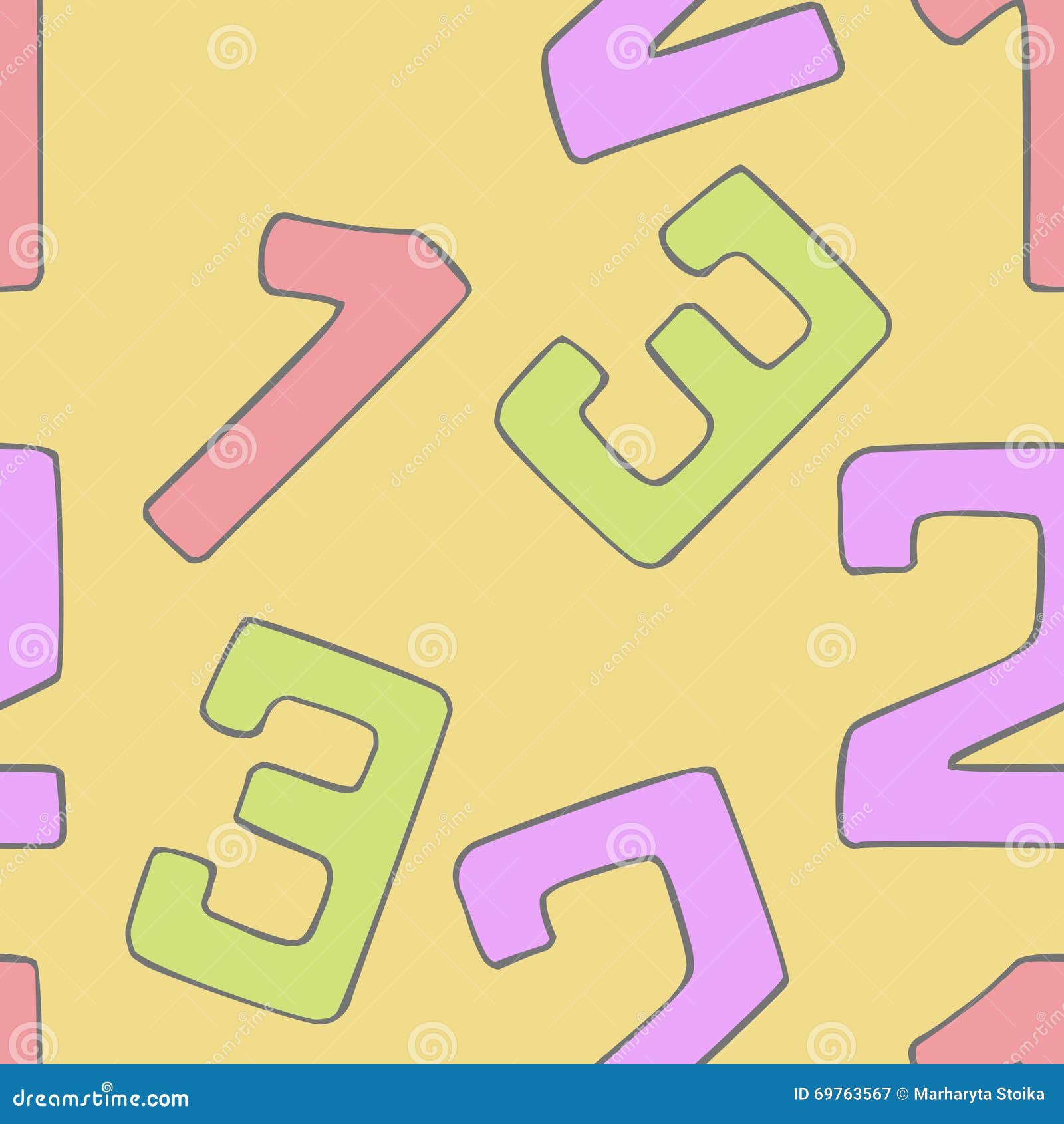 Seamless Pattern Background in Number. Stock Vector - Illustration of ...