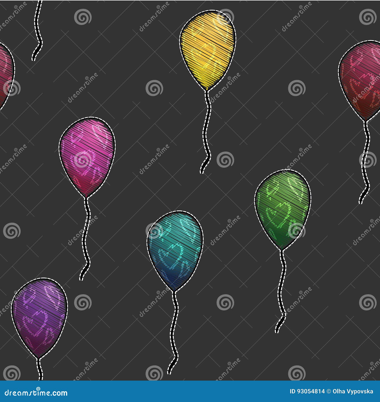 Seamless Pattern Background with Party Balloons Stock Vector ...