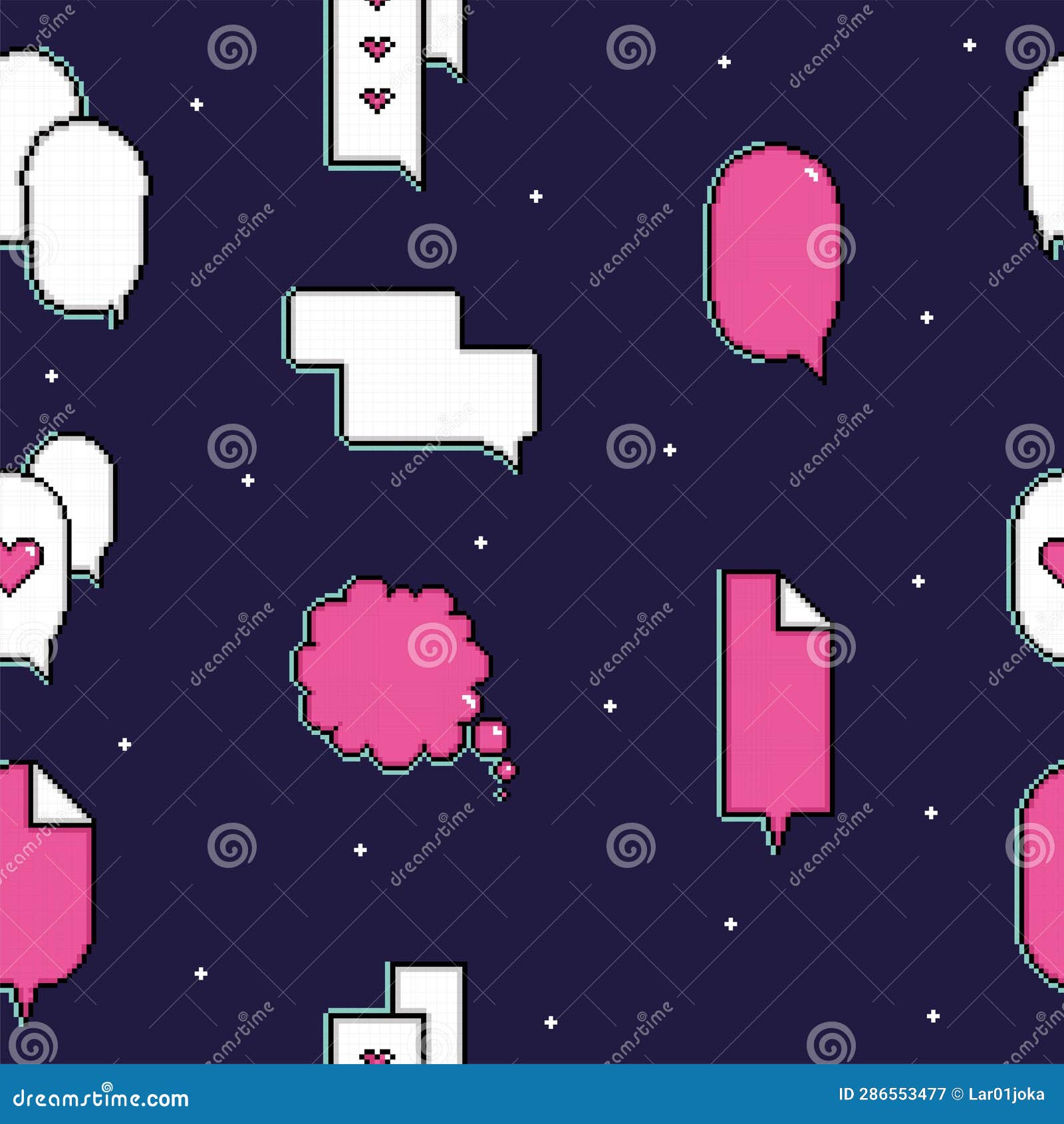 Seamless Pattern Background with Pixelated Comic Speech Bubble Chats ...
