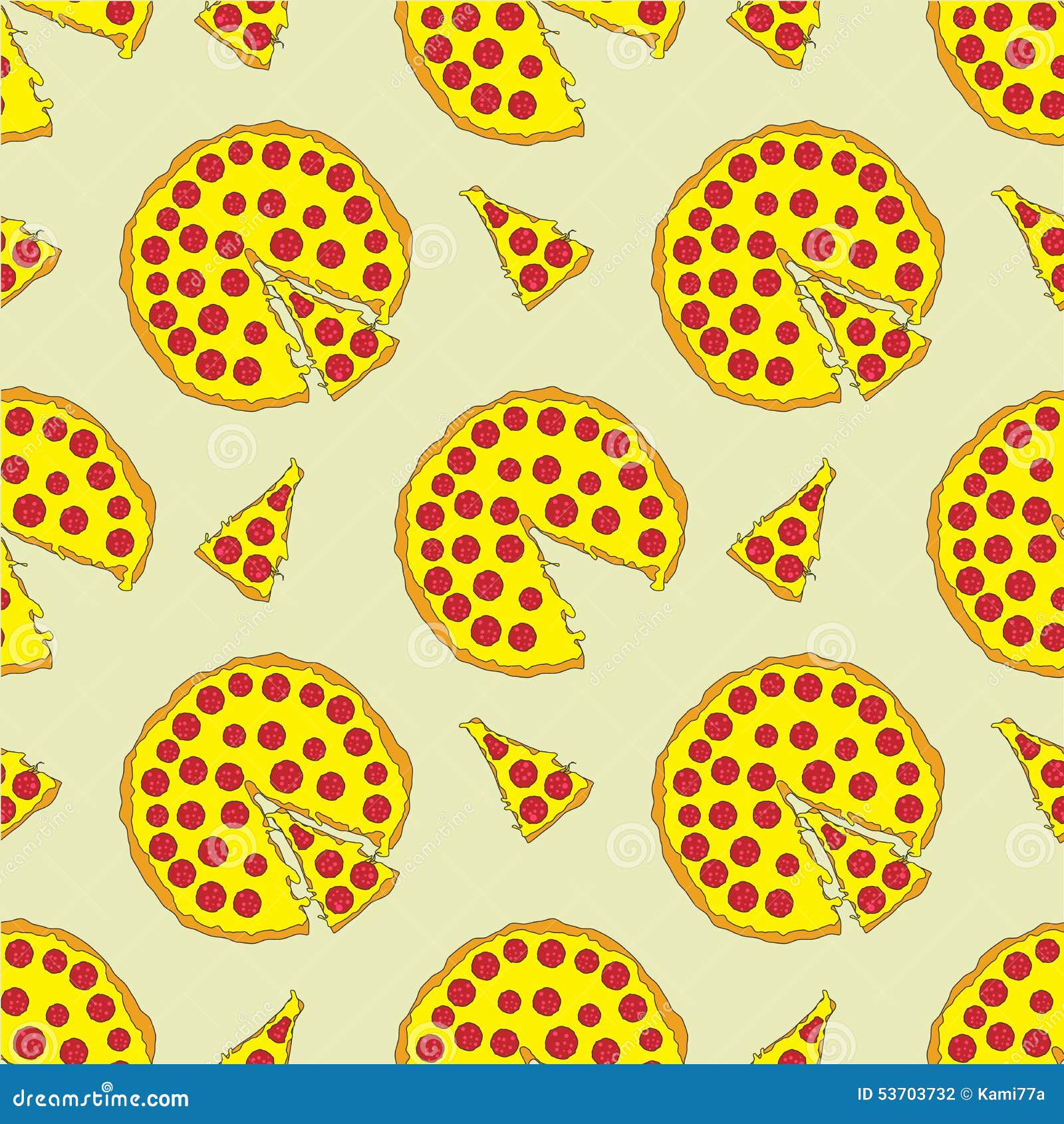 Seamless Pattern Background with Pizza Slices Stock Vector ...