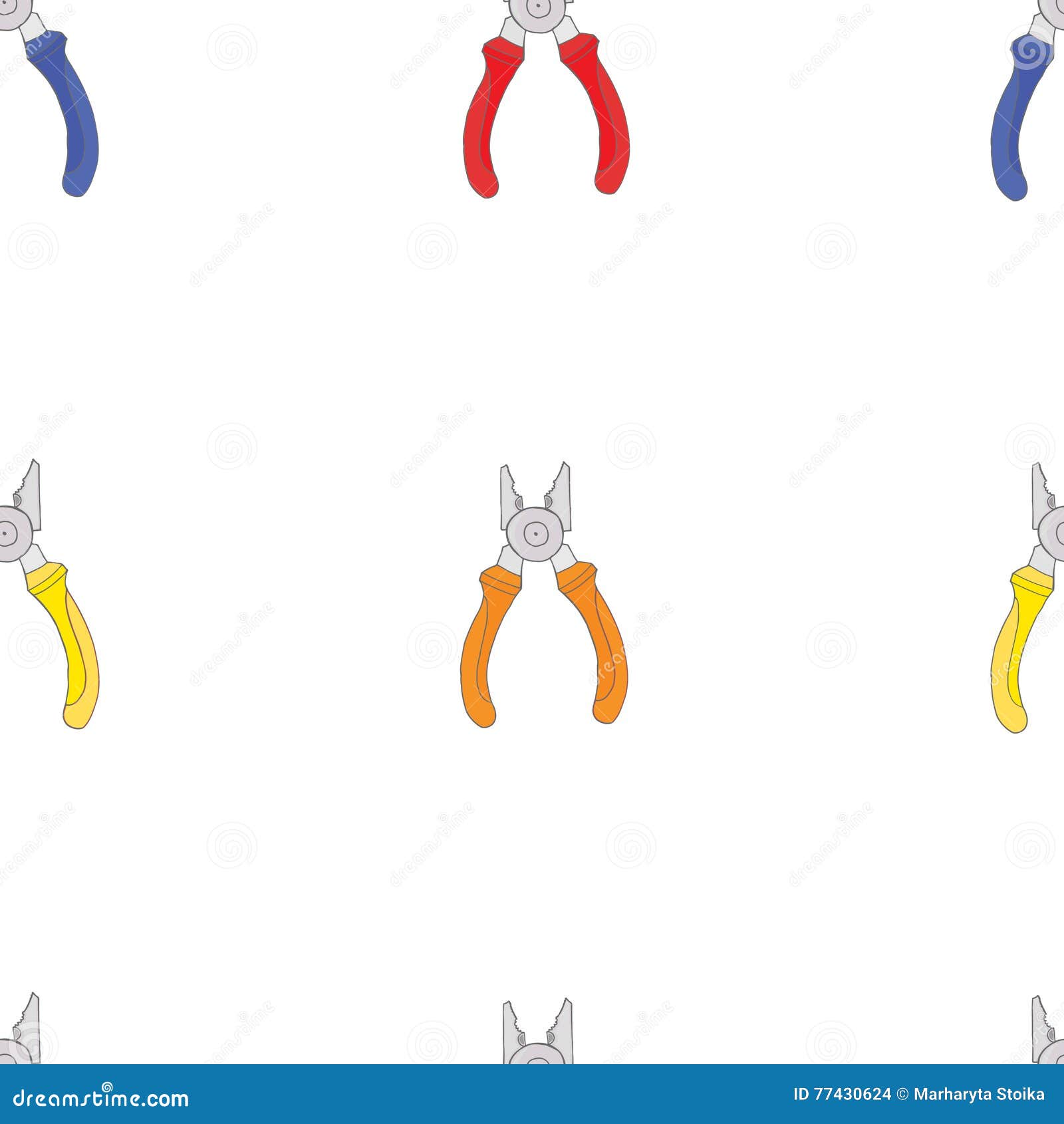 Seamless Pattern Background Pliers. Tools for Repair. Vector Renovation ...