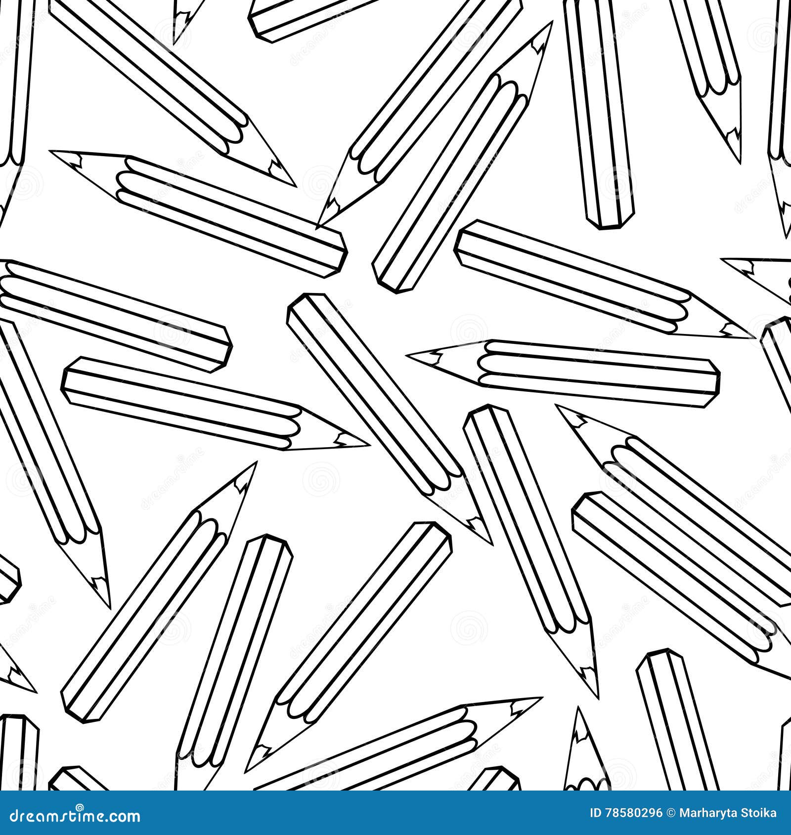 Seamless Pattern Background School Tools. Pencil Vector. Black and ...