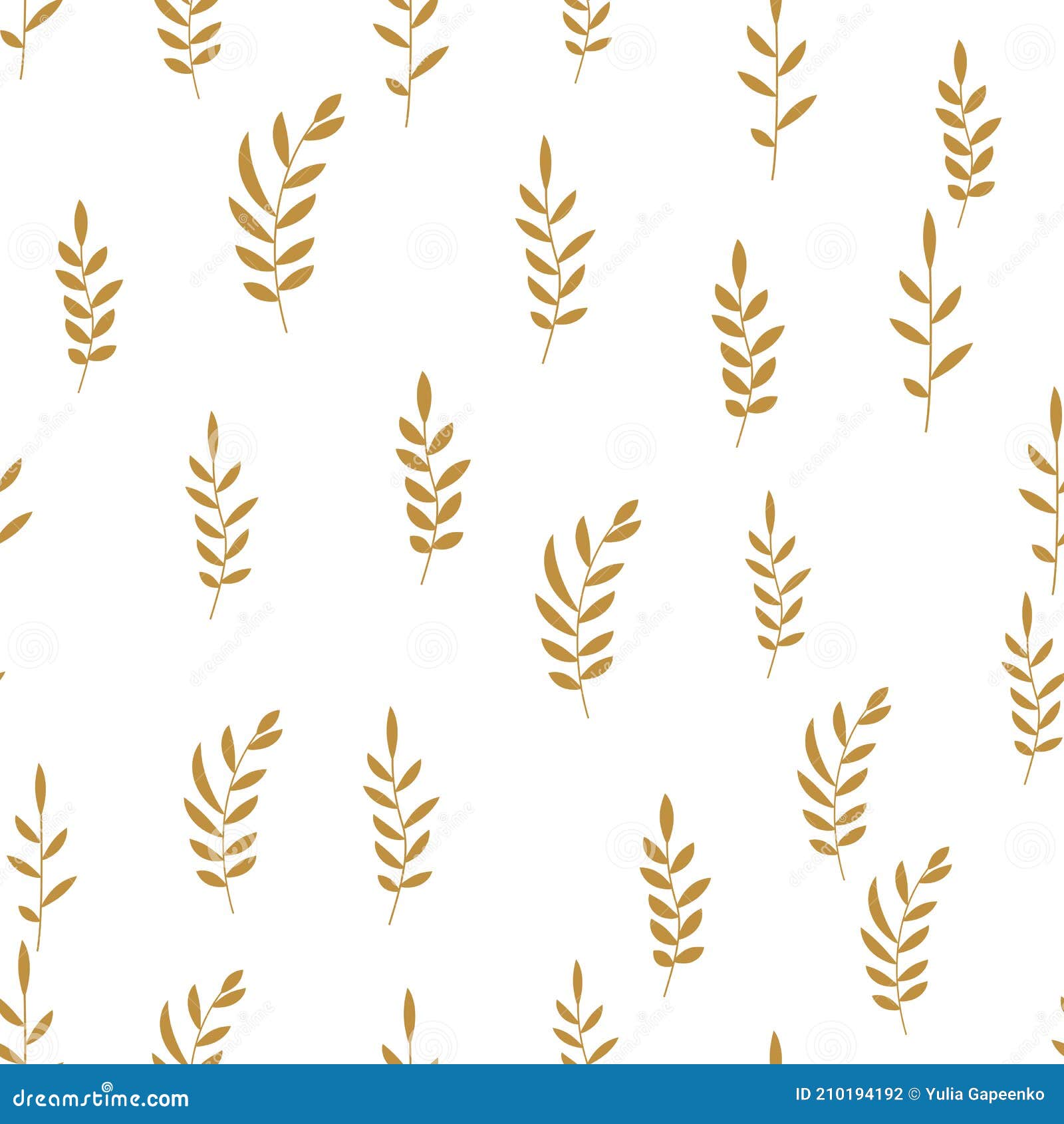 Seamless Pattern Background with Simple Leaves Design Elements. Vector ...