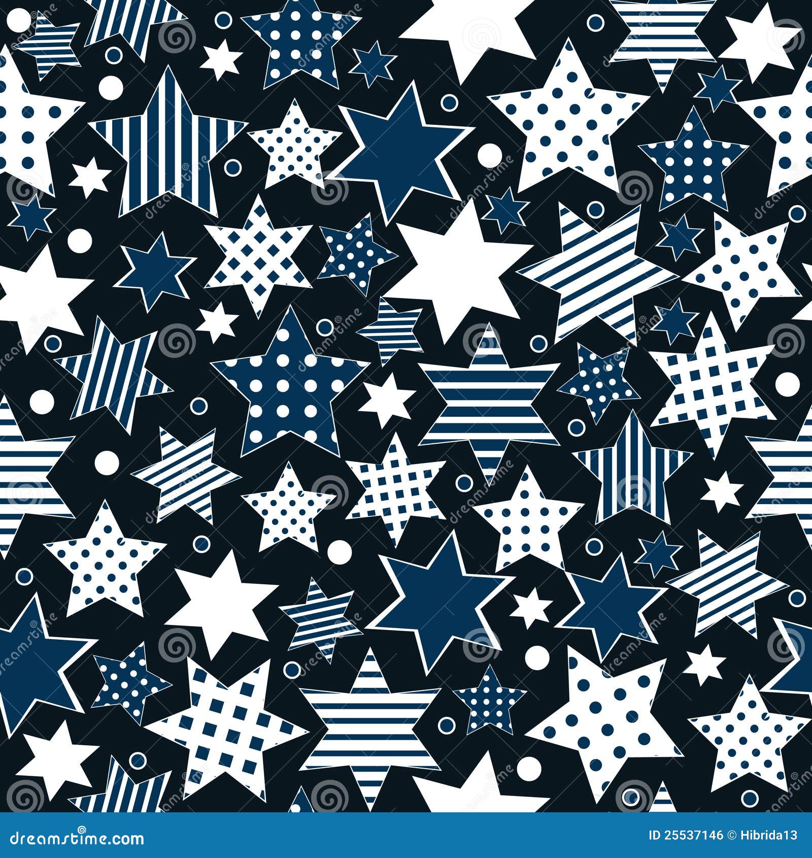 Seamless Pattern Background with Stylized Stars Stock Vector ...