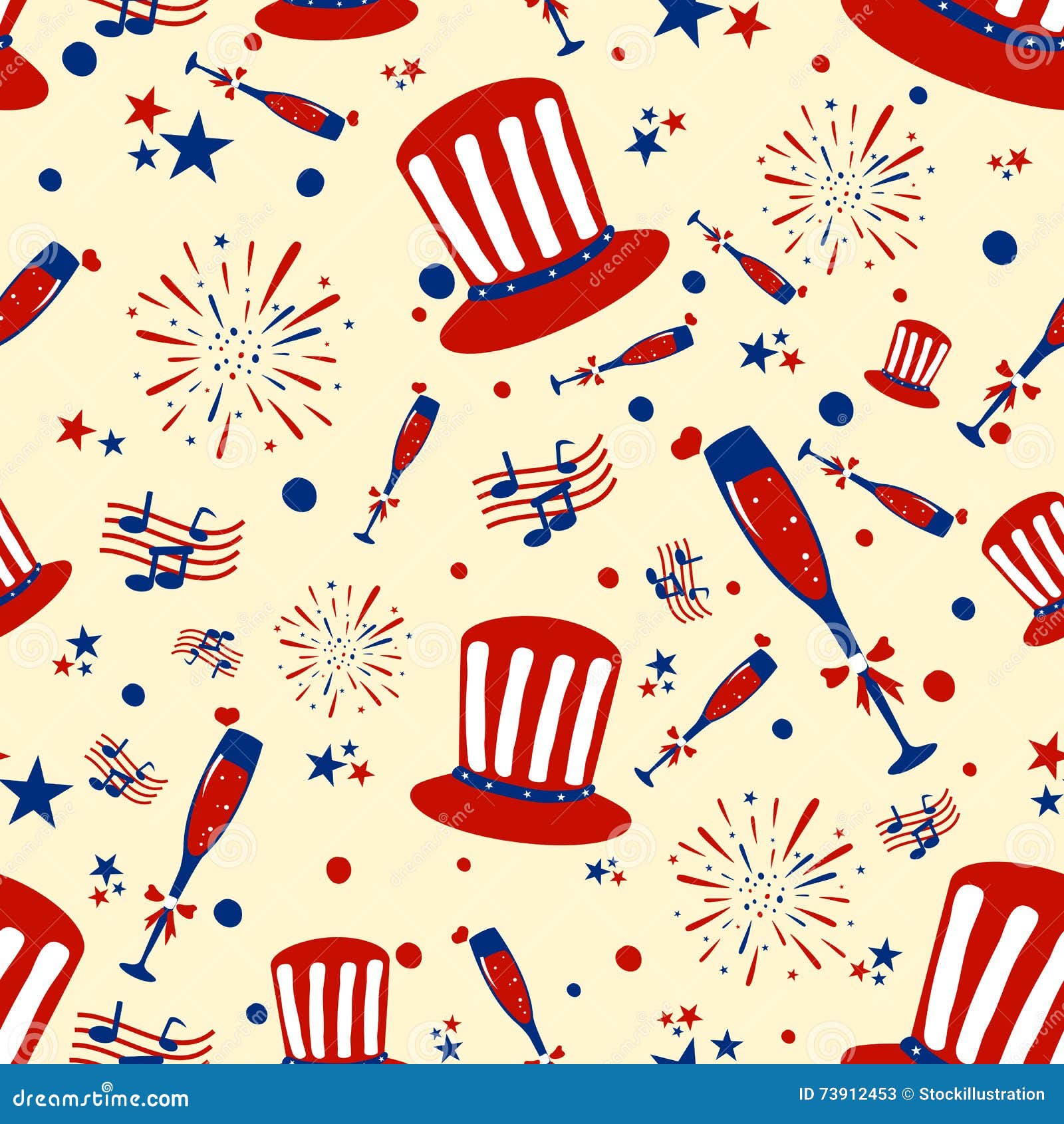 Seamless Pattern Background for 4th of July Independence Day America ...
