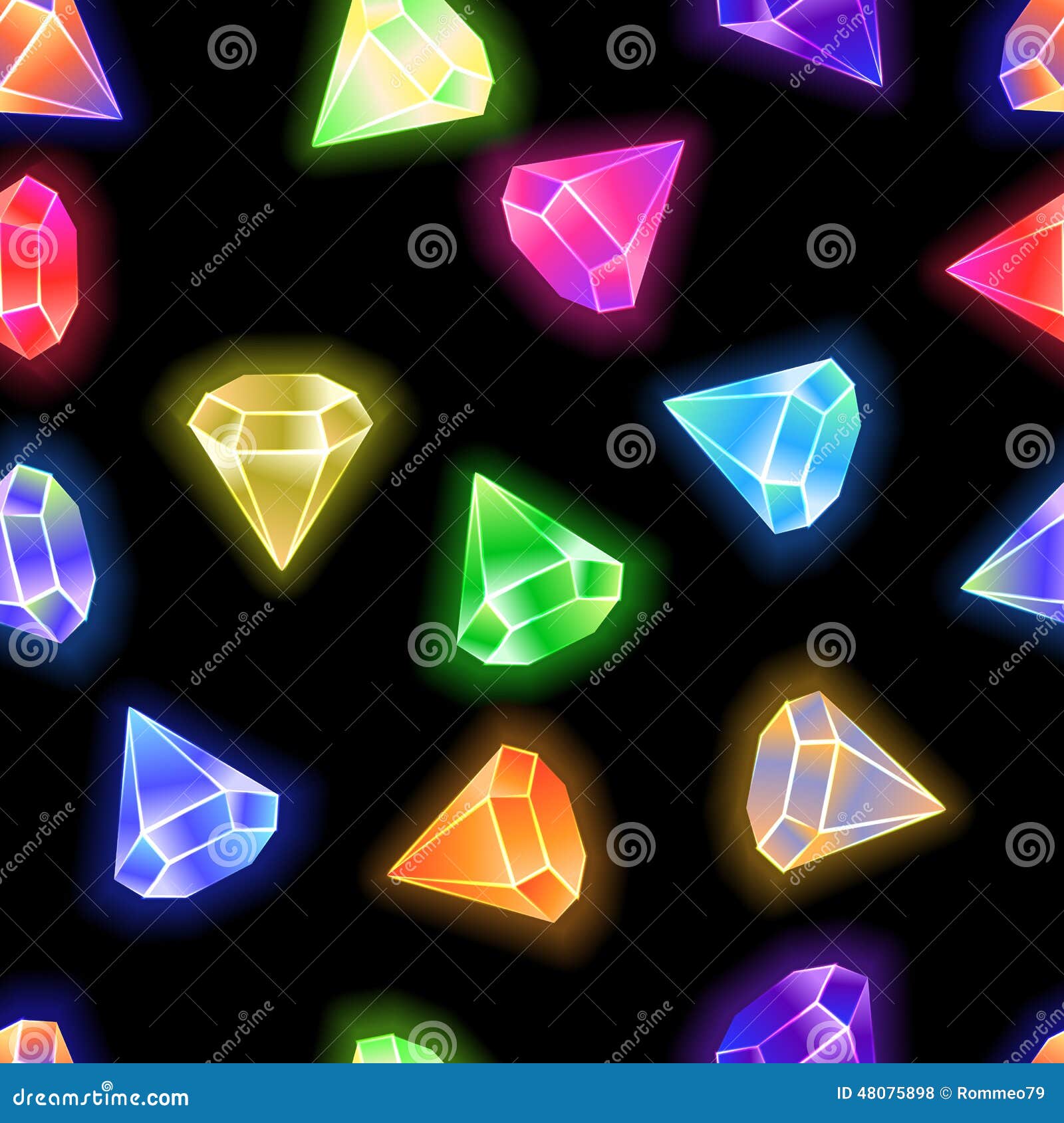 Seamless Pattern Background Vector Gems and Stock Vector - Illustration ...