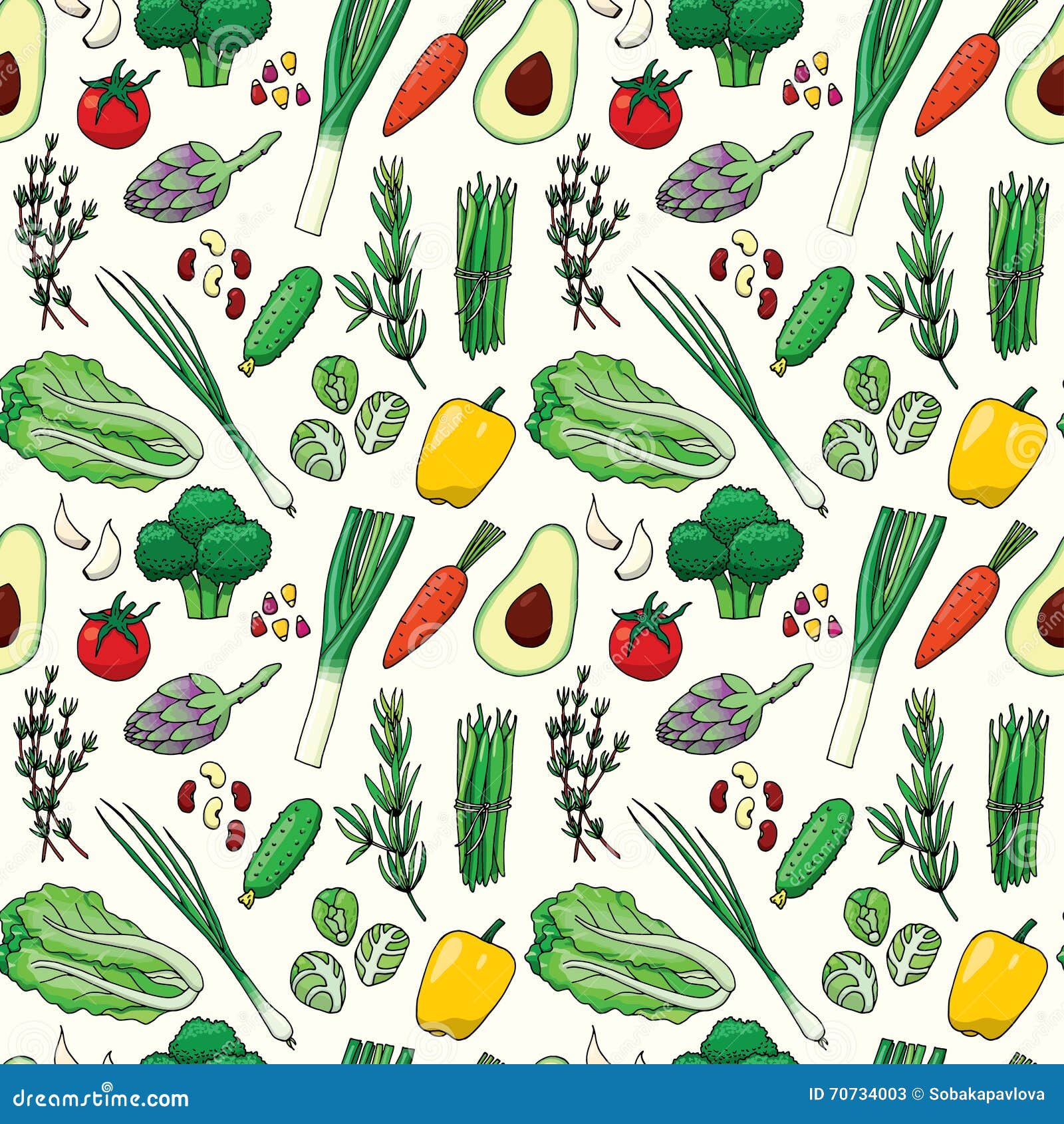 Seamless Pattern Background with Vegetables Stock Vector - Illustration ...