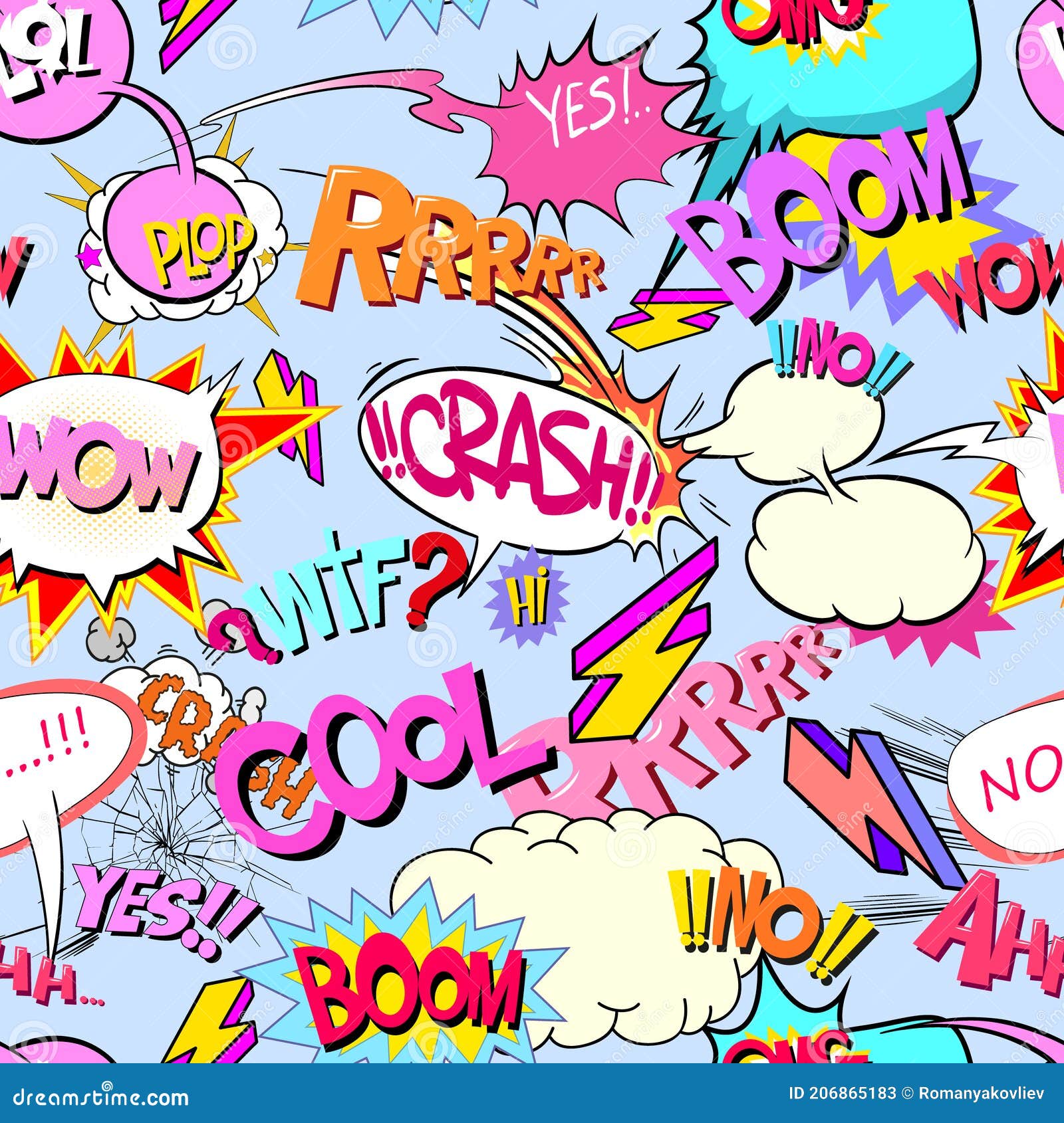 Seamless Pattern Backgrounds. Comic Book Style Stock Vector ...