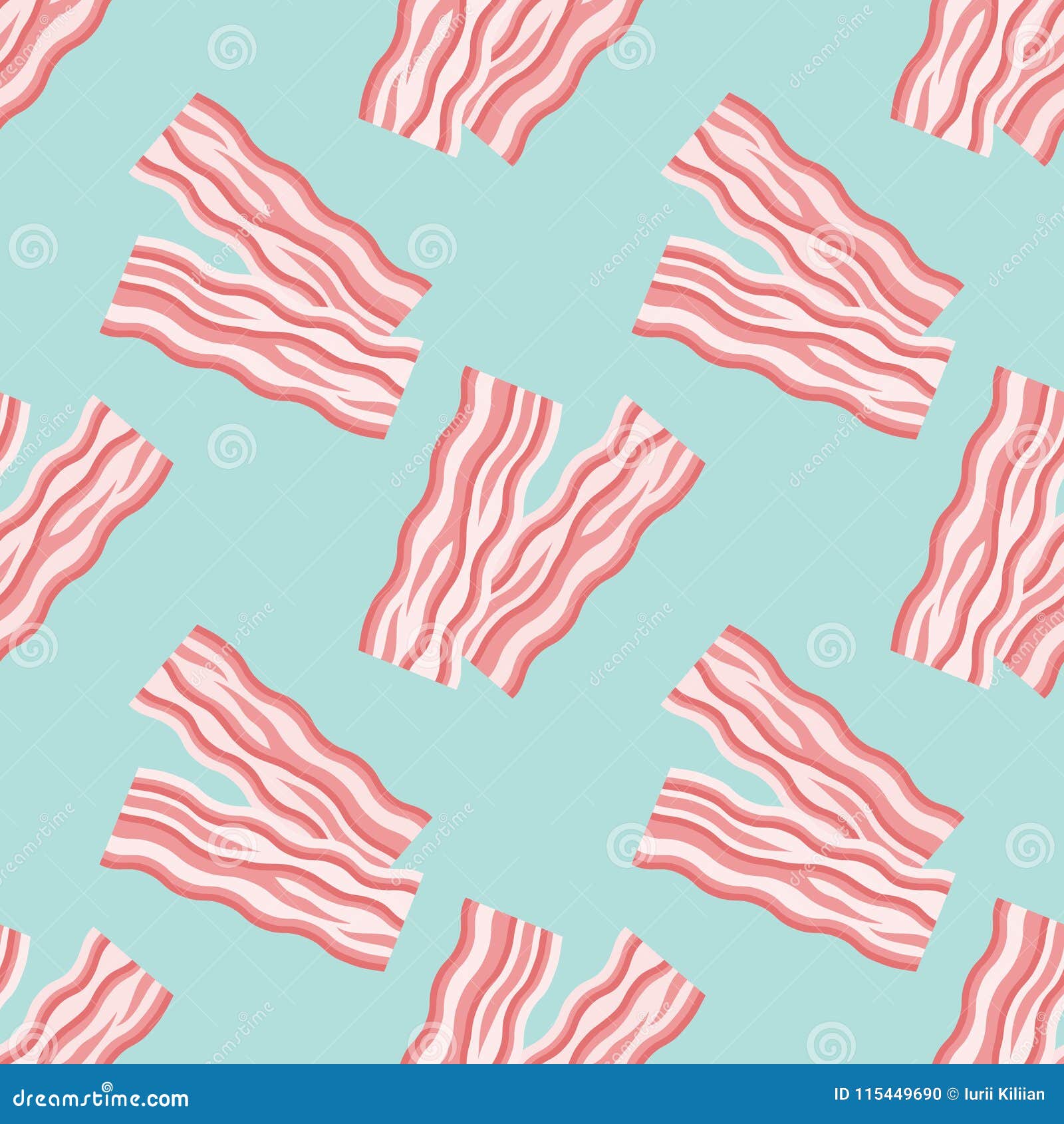Seamless Pattern with Bacon Strips. Vector Texture. Stock Vector ...