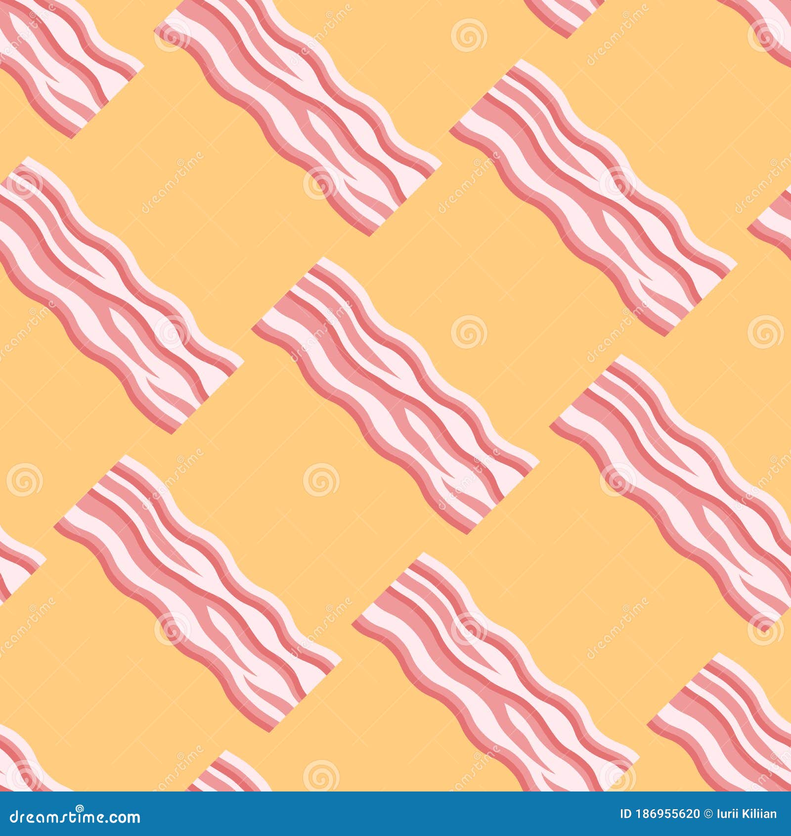 Seamless Pattern with Bacon Strips. Vector Texture. Stock Vector ...