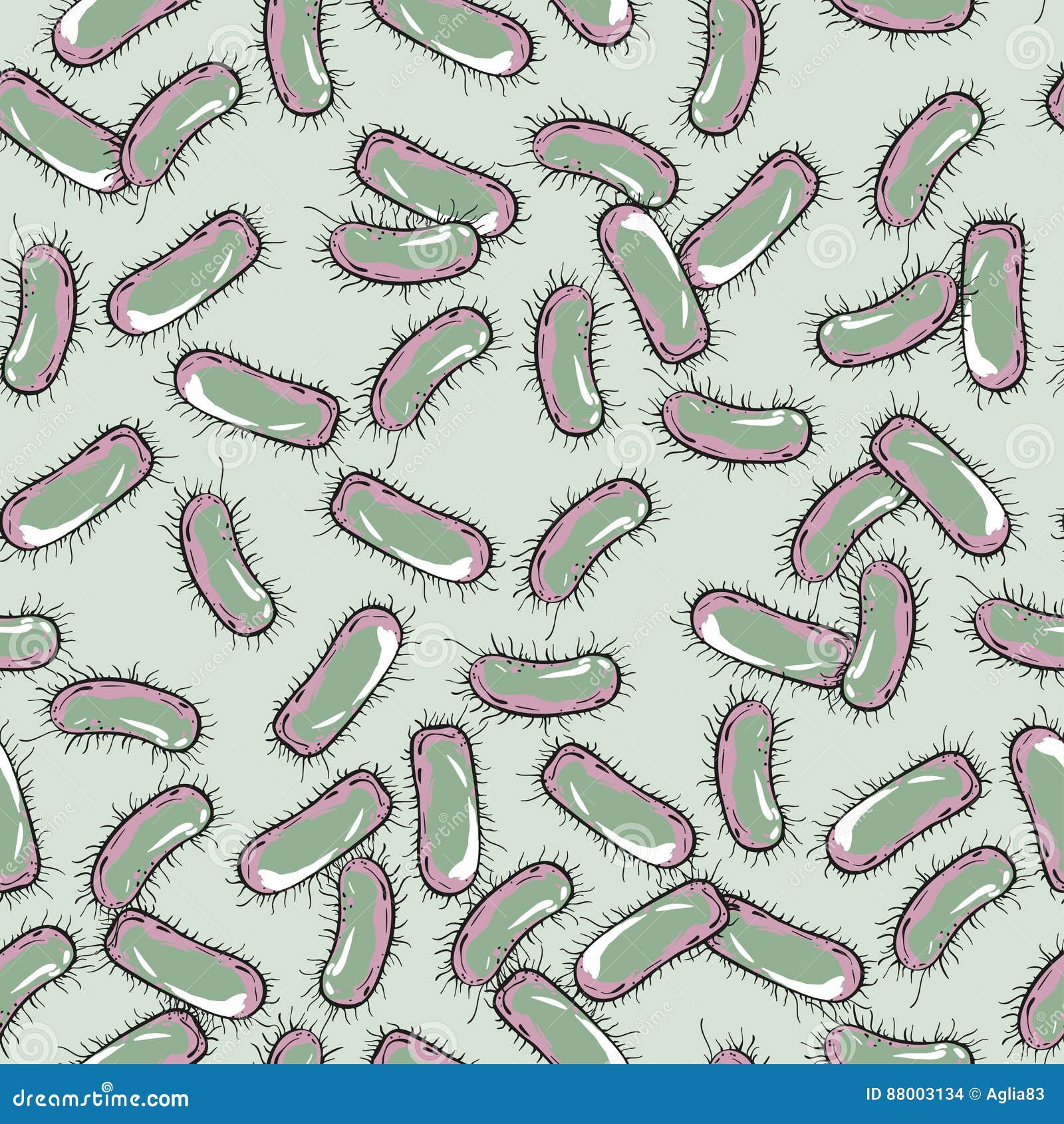 Seamless Pattern with Bacteria Shapes Stock Vector - Illustration of ...