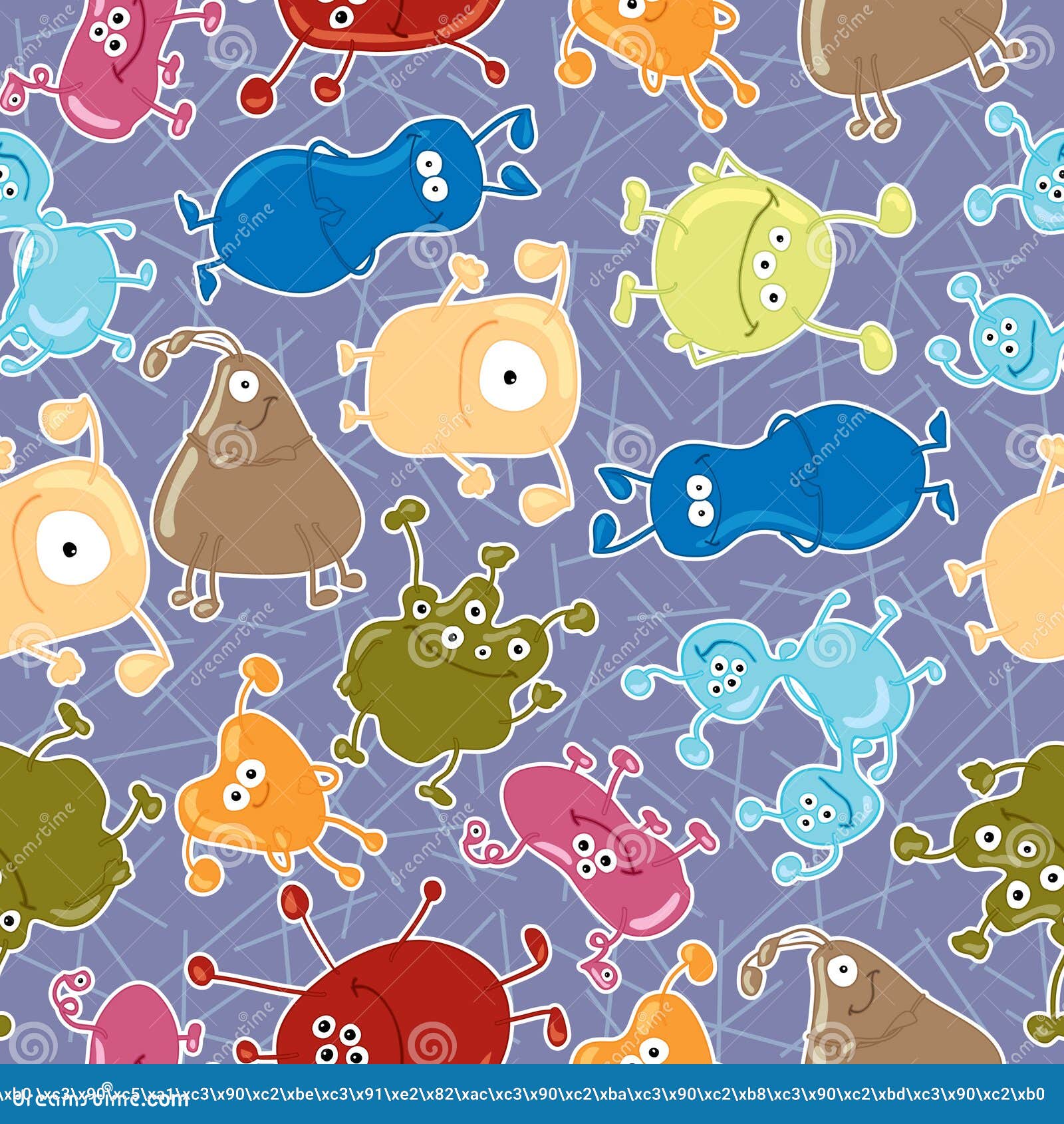 Seamless Pattern with Bacteria. Stock Vector - Illustration of hygiene ...