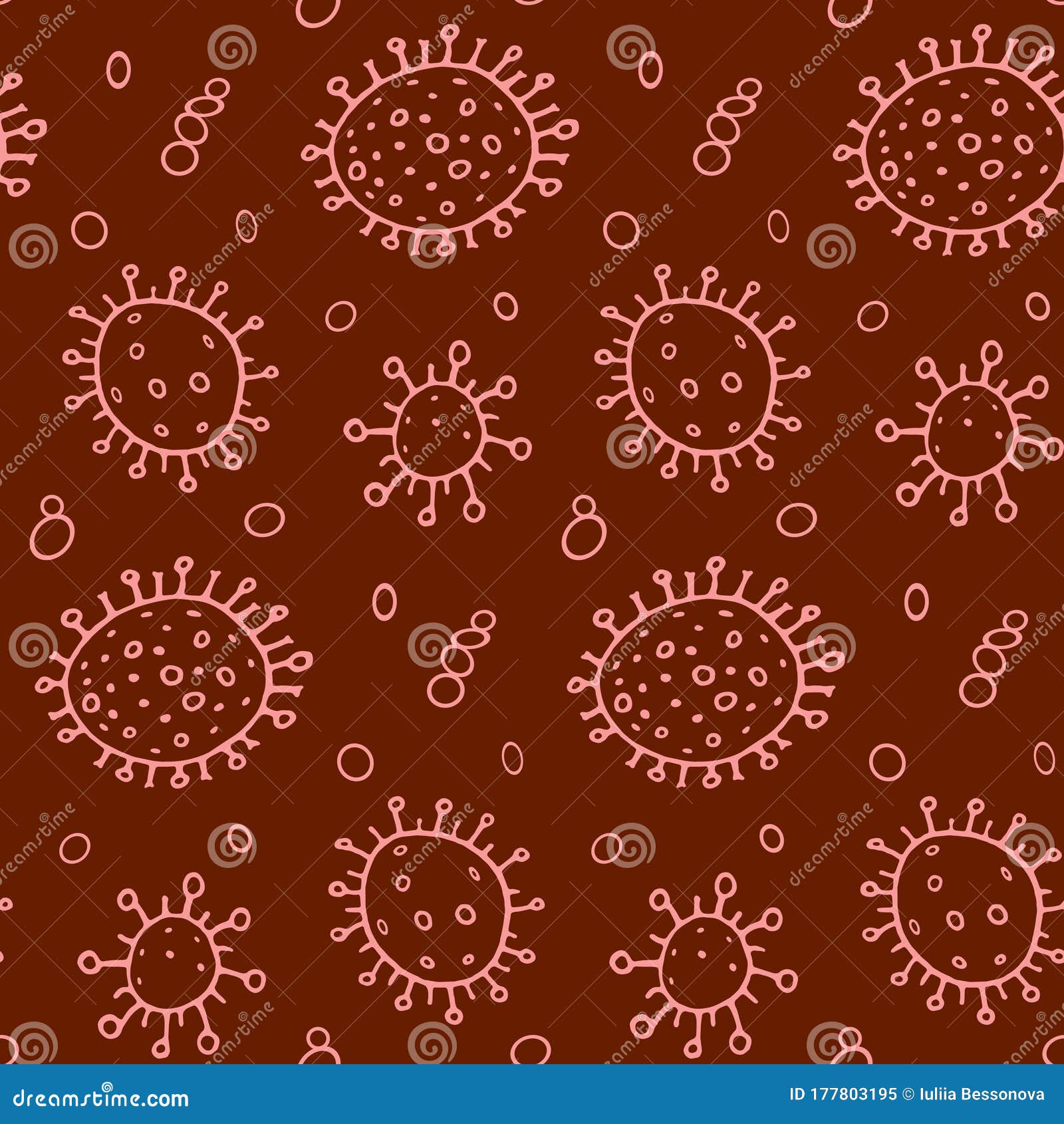Seamless Pattern Bacterium Virus Vector Illustration. Stop COVID-19 ...